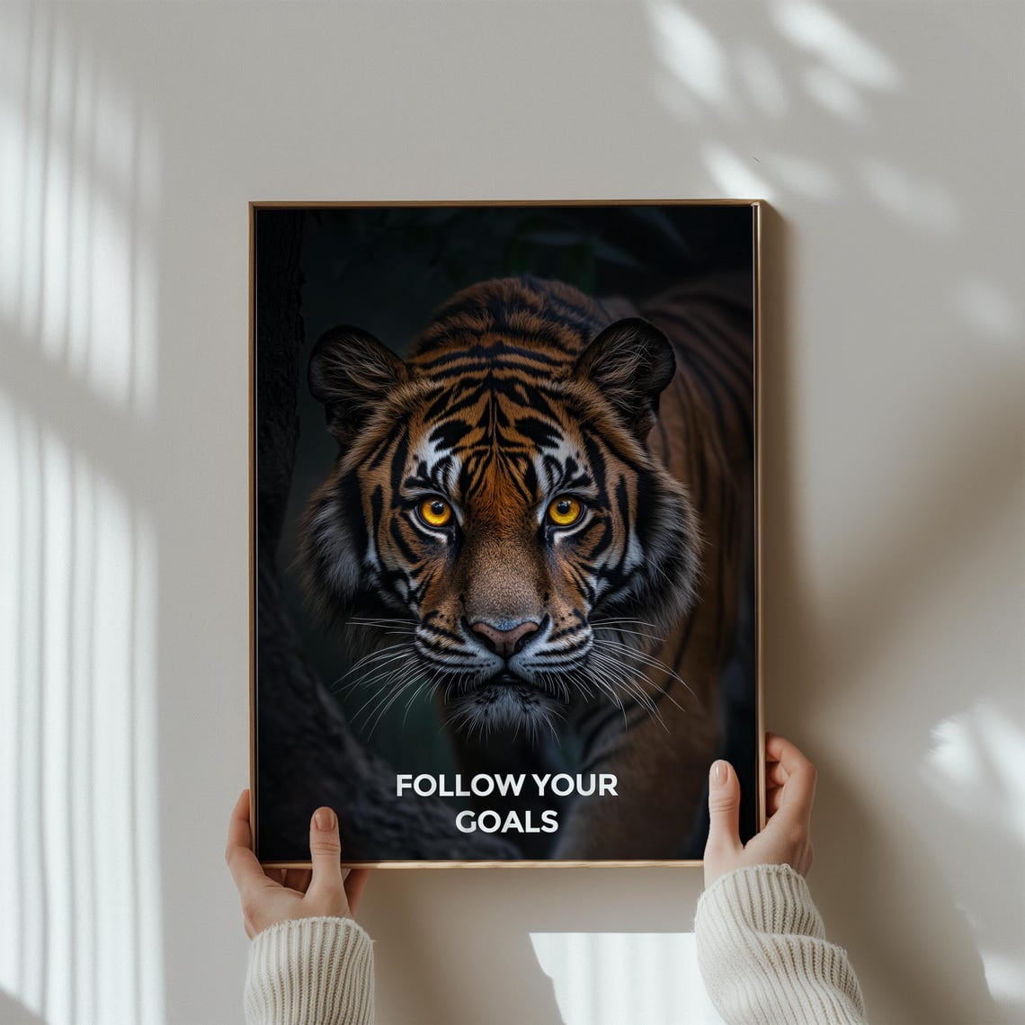Tiger Eyes Wall Art, 1% Better Every Day, Motivational Poster ...