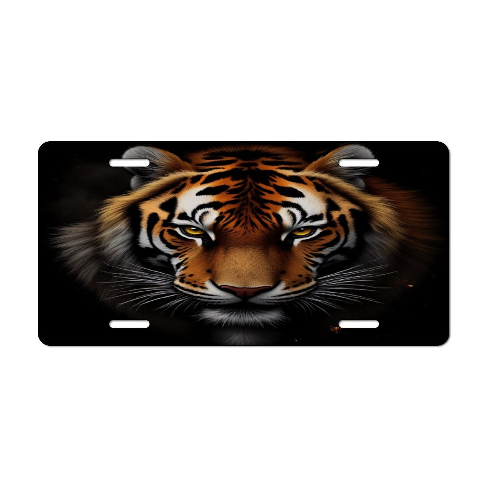 Tiger Face Graphic Car Decorative Front License Plate,Vanity Tag,Metal ...