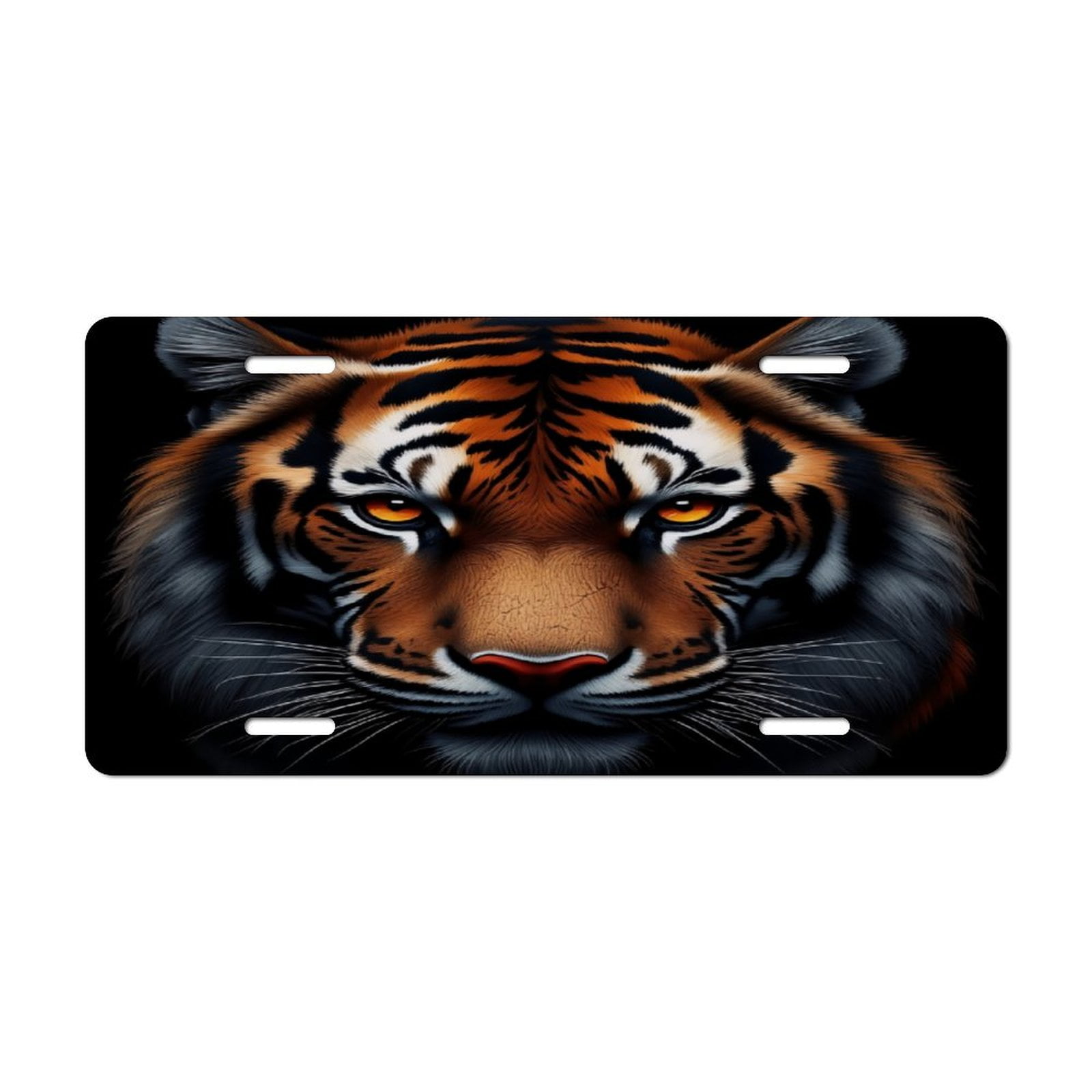 Tiger Face Illustration Car Decorative Front License Plate,Vanity Tag ...