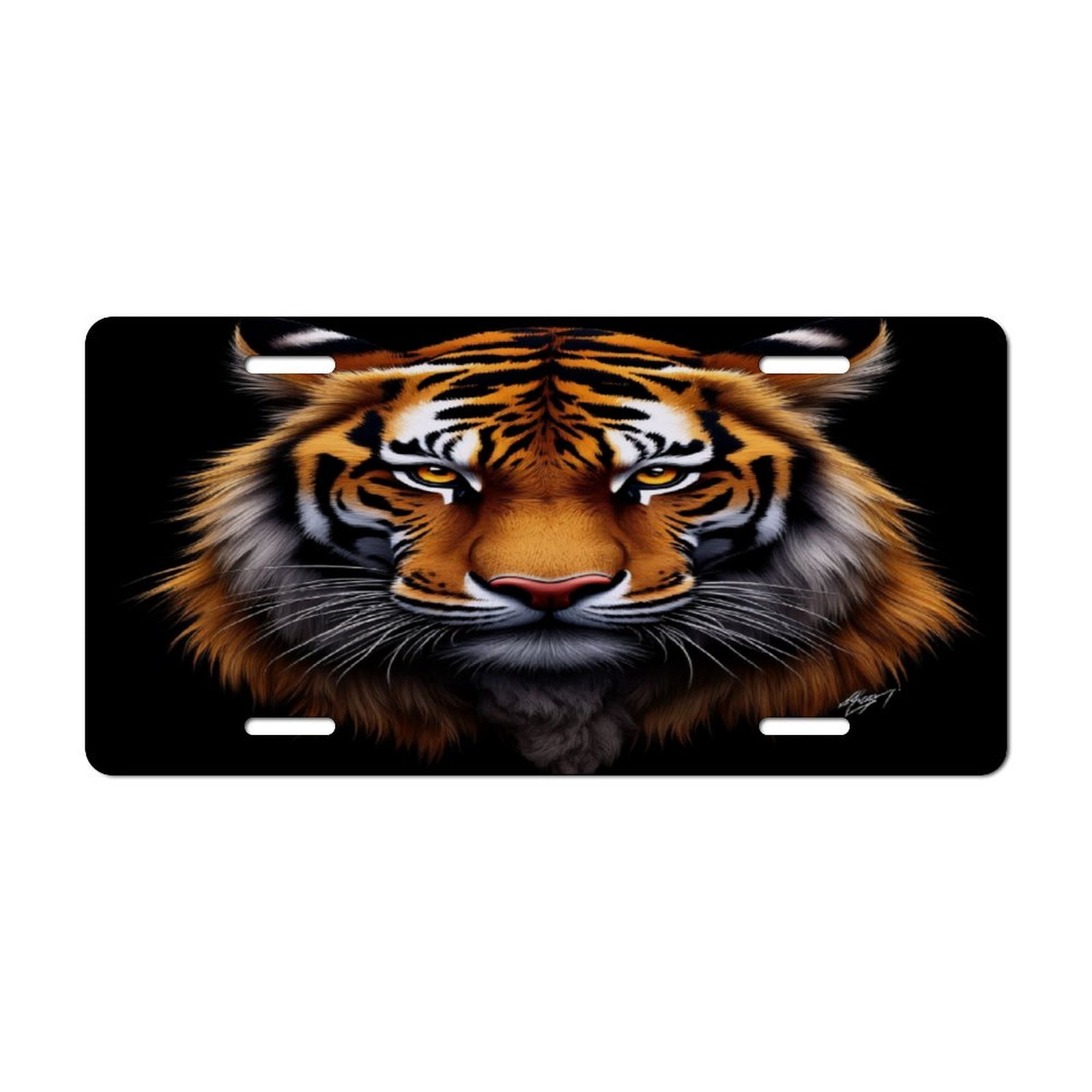 Tiger Face Illustration License Plate Lightweight Aluminum Automotive ...