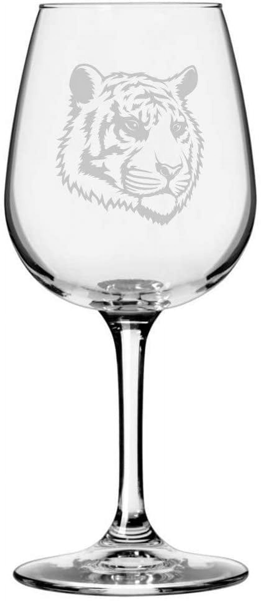 Tiger Face Zoo Animal Themed Etched All Purpose 12.75oz Libbey Wine ...