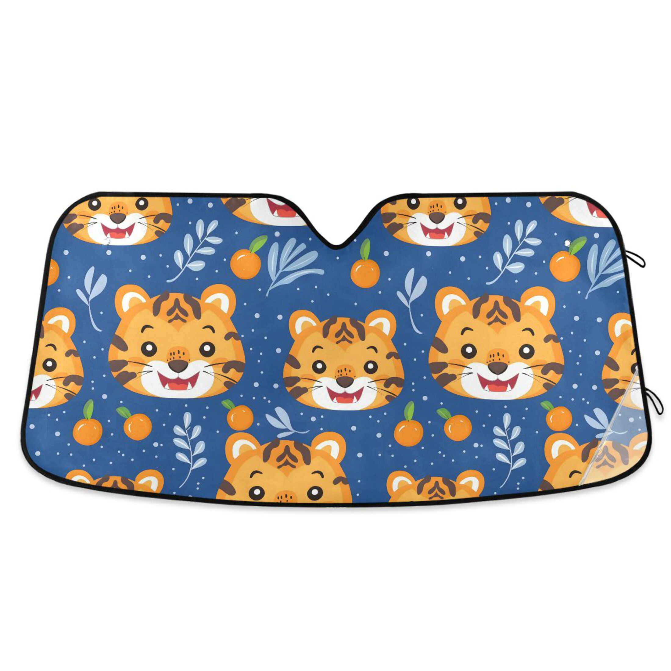 Tiger Face and Persimmon Car Windshield Sun Shade Foldable Car Front ...