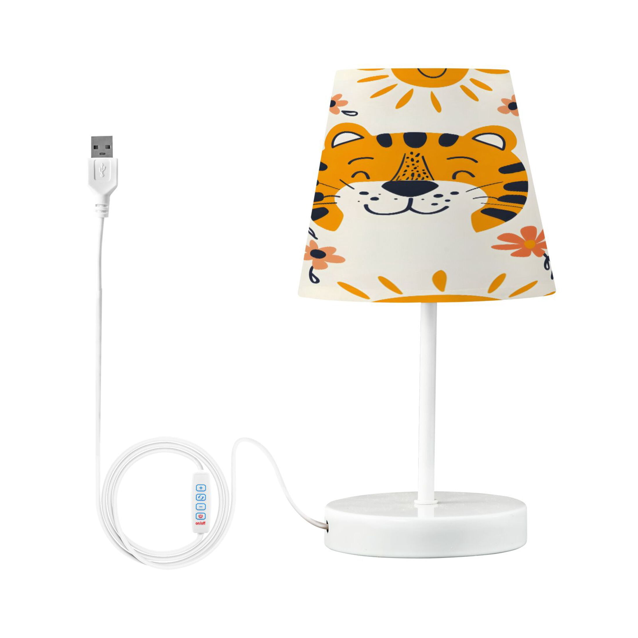 Tiger Face and Sun Desk Lamp LED Table Nightstand Lamps with 3 Color ...