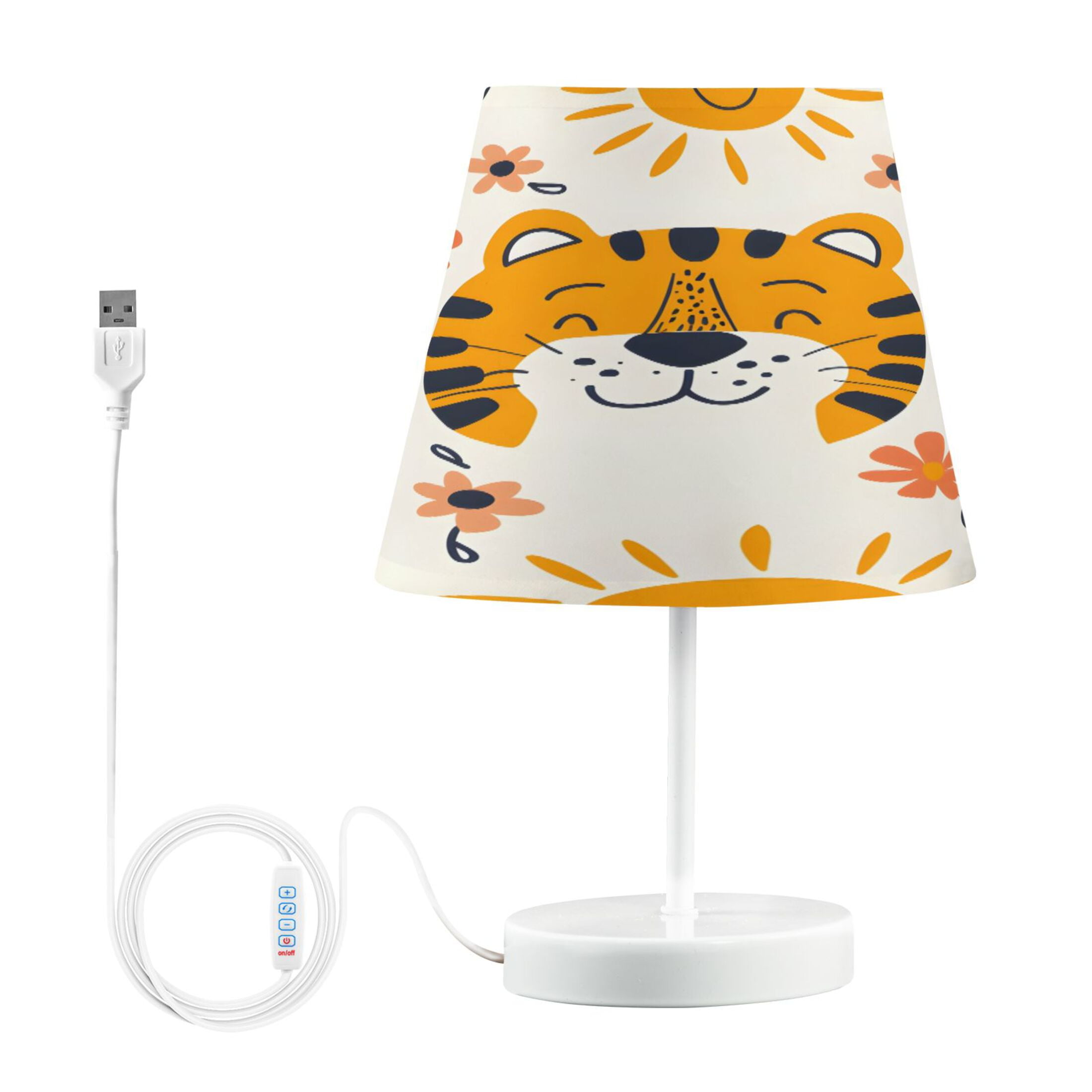 Tiger Face and Sun Desk Lamp LED Table Nightstand Lamps with 3 Color ...