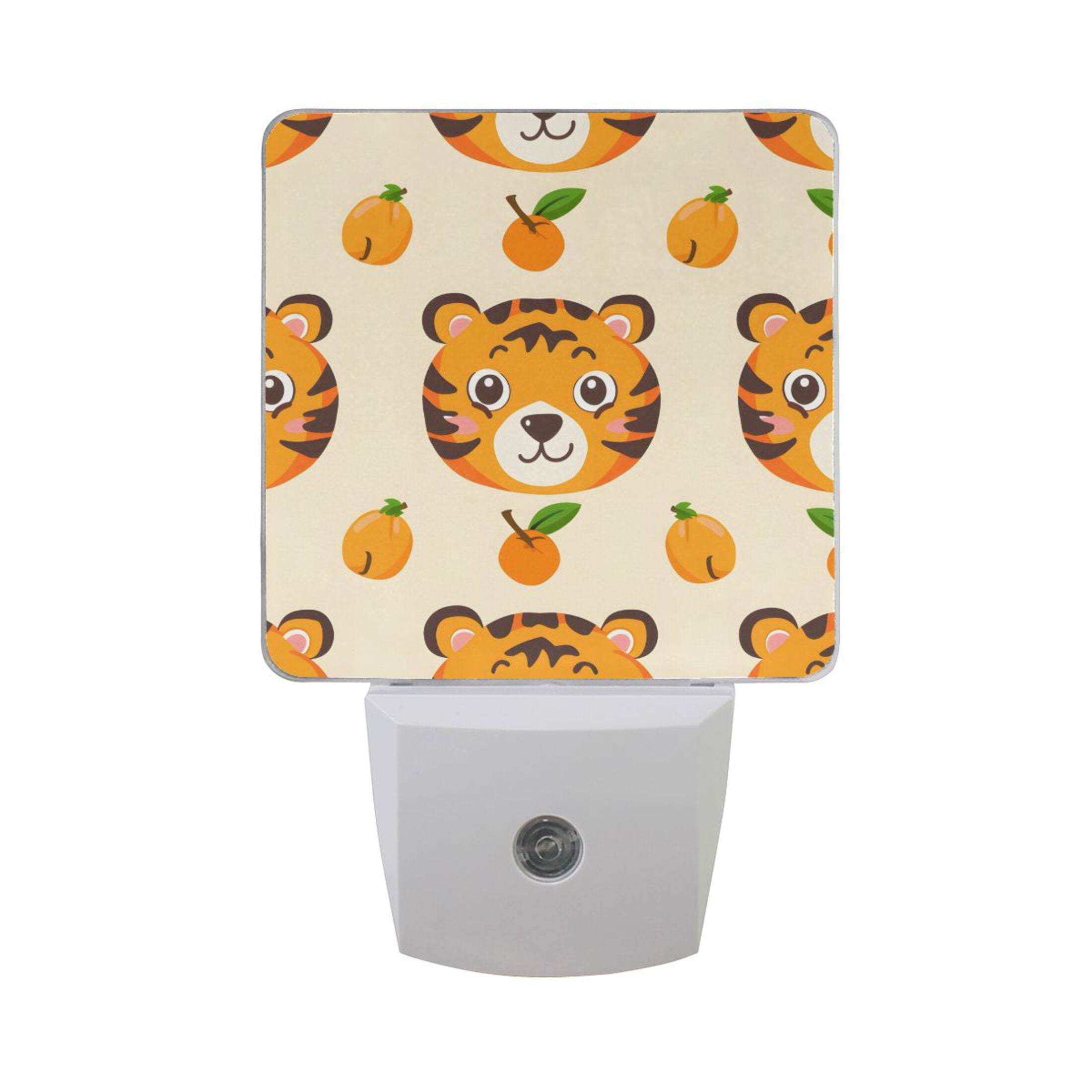 Tiger Face with Persimmon Night Light 2 Pack LED Nightlight Plug into ...