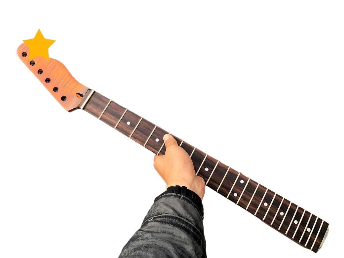 Tiger Flame Maple Guitar Neck 22 Fret 25.5 Inch Rosewood Fretboard Dot ...