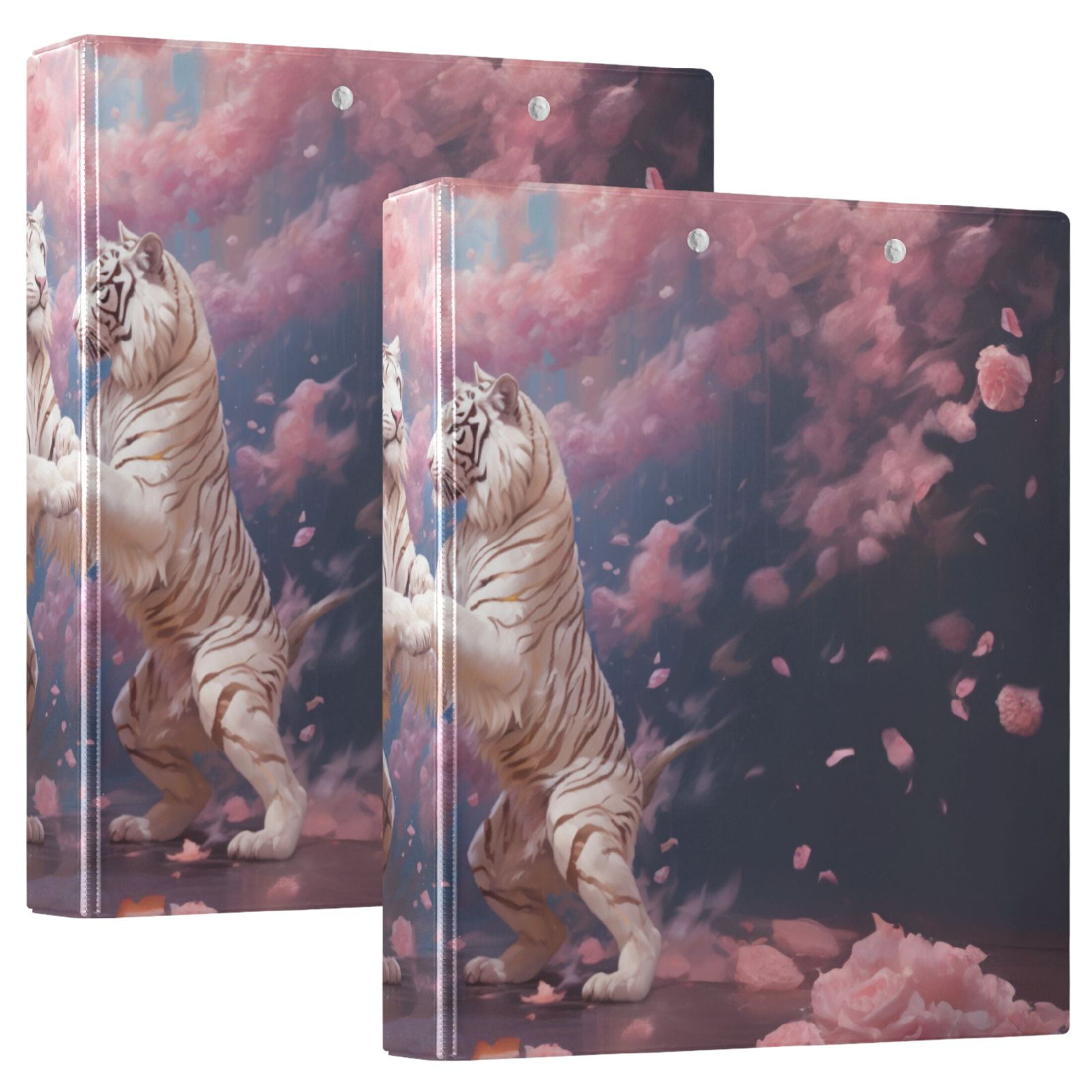 Tiger Flowers 3 Ring Binders 1.5 inch Hardcover File Folders with ...
