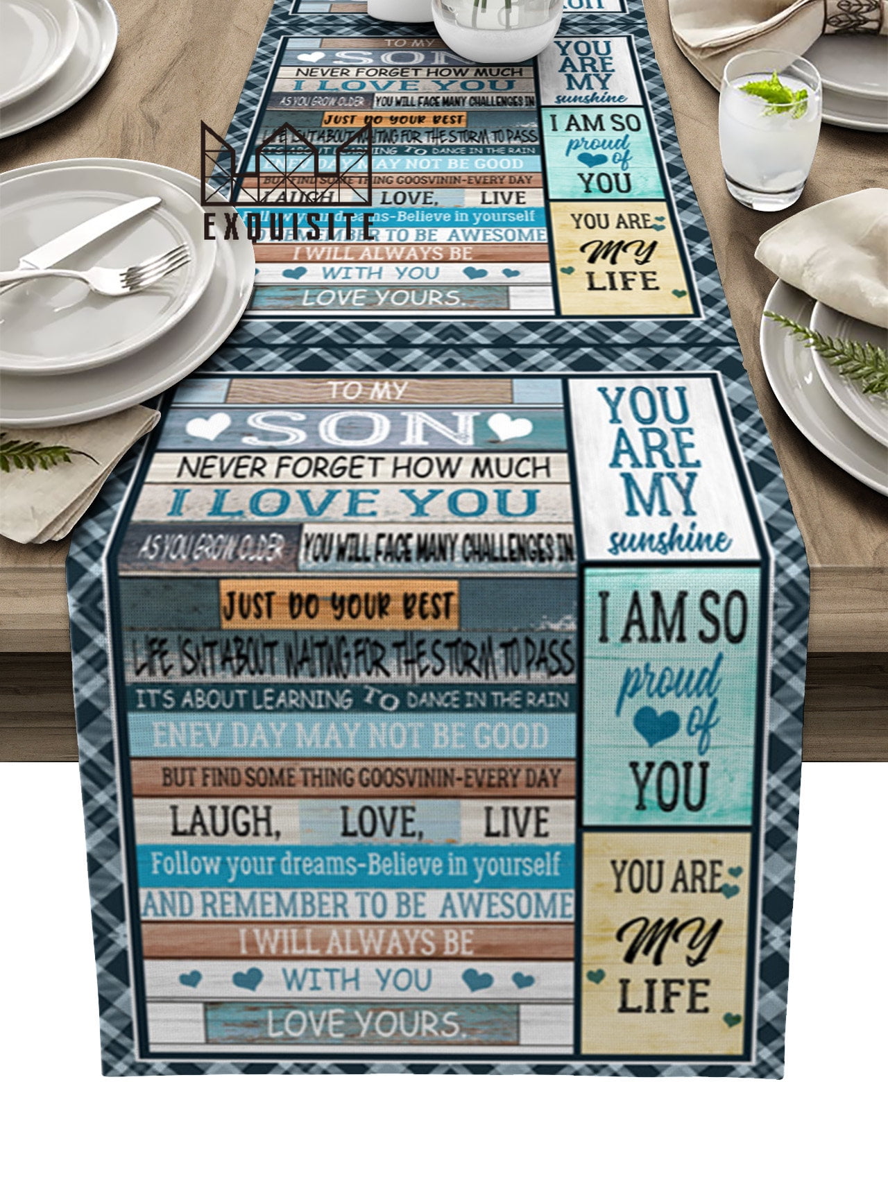 Tiger Gift For Son Wood Grain Table Runner ration Home r Dinner Table ...