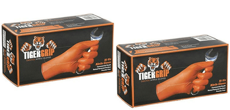 Tiger Grip Gloves - 2 Boxes - Hi-Vis Orange - Textured - Powerder ...