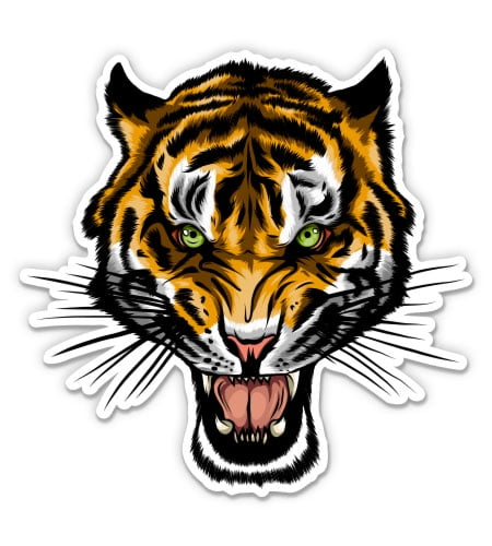Tiger Head - 12" Vinyl Sticker Waterproof Decal - Walmart.com