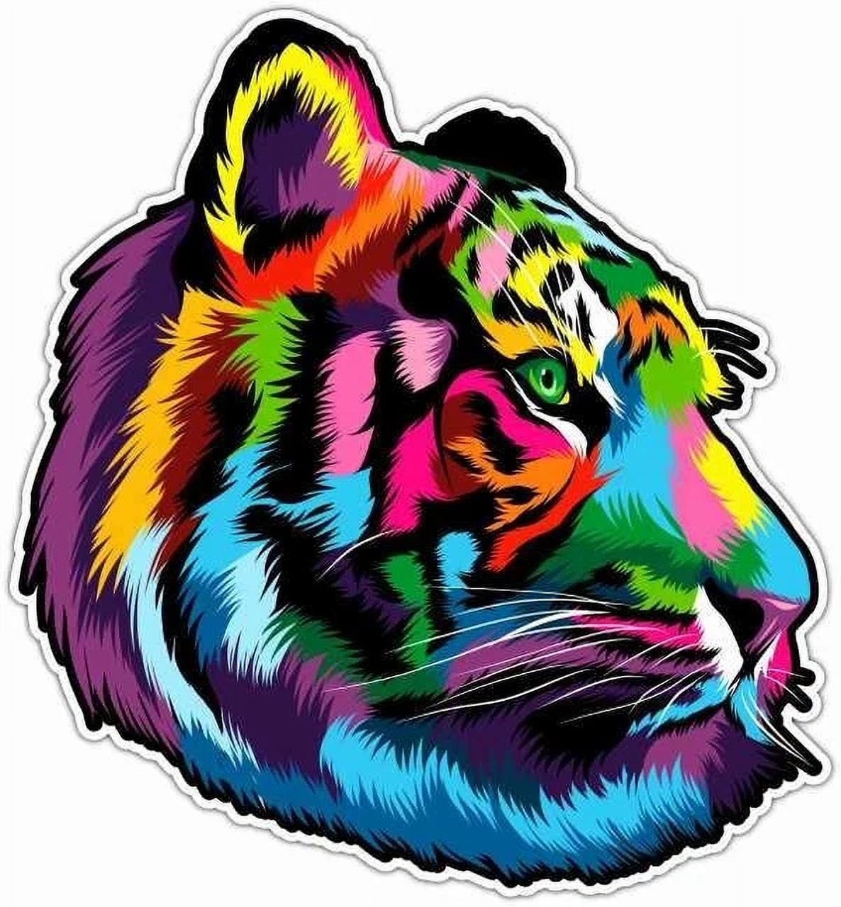 Tiger Head Abstract Wildlife Car Window Stickerphone Decal Water Bottle ...