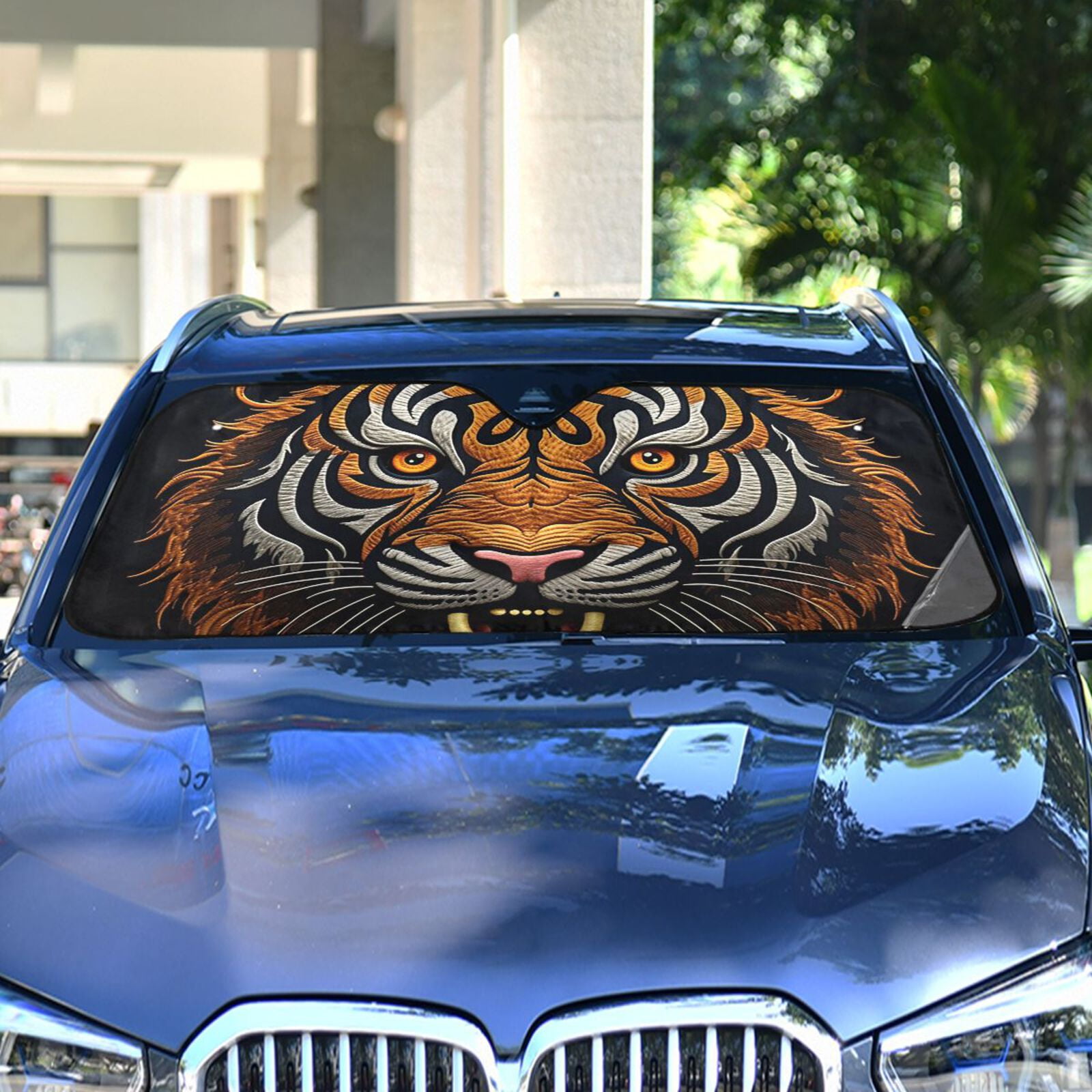 Tiger Head Automotive Front Car Windshield Sun Shade Reflector Foldable ...