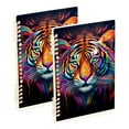 Tiger Head Colorful Ring Binder Notebook Journey Note Diary College ...