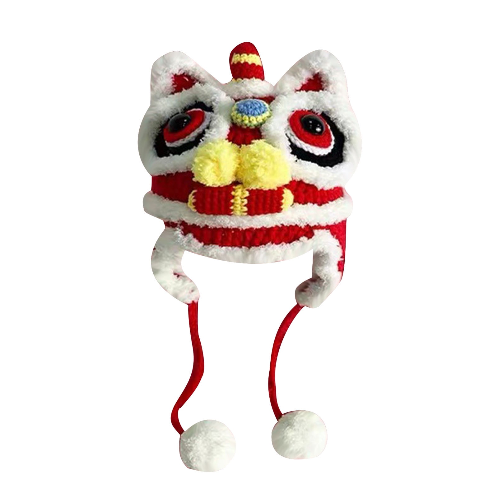 Tiger Head Hat Fine Knitting Acrylic Tiger Cap Adult Warm Headdress for ...