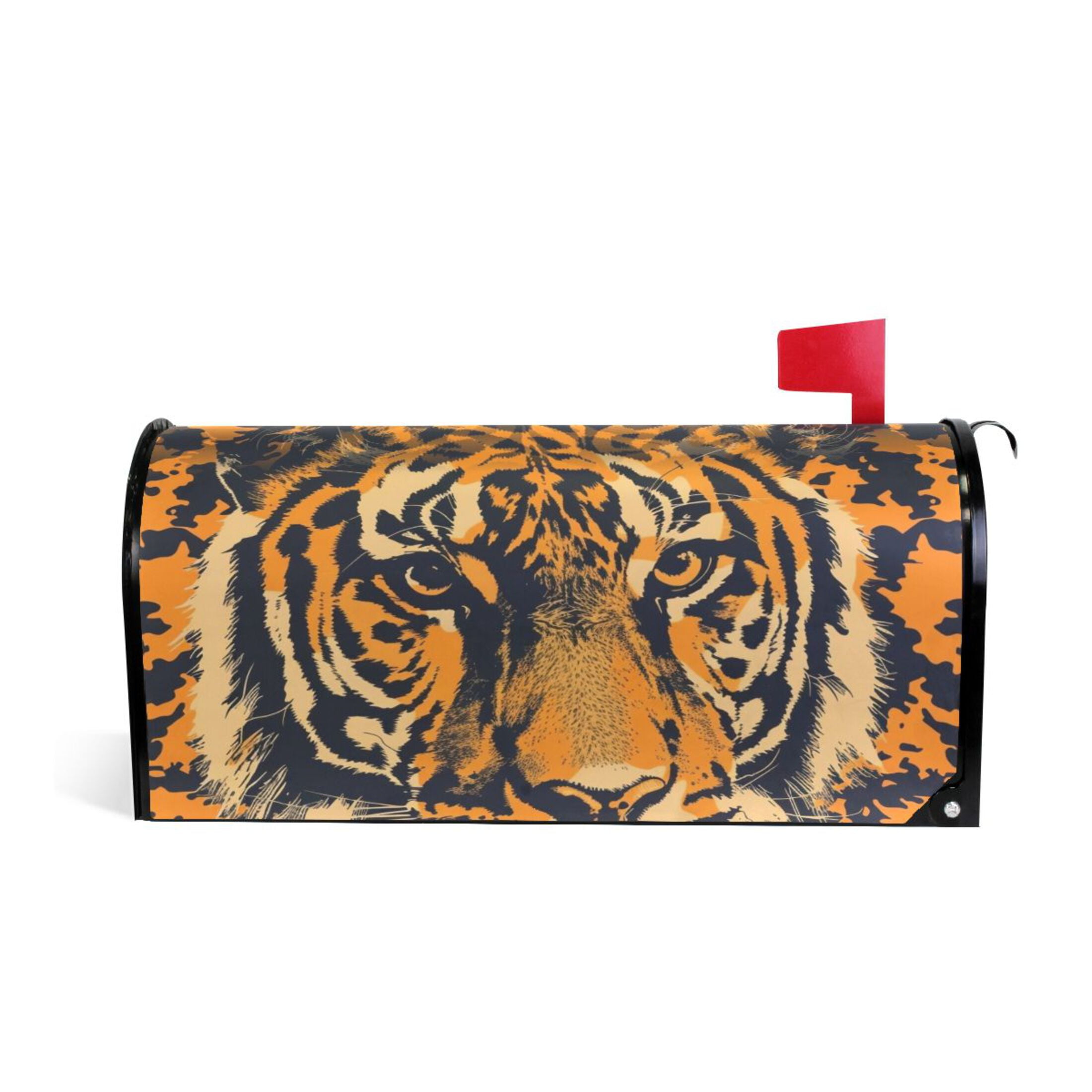 Tiger Head Magnetic Mailbox Covers 21" X 18" Post Letter Box Wraps ...
