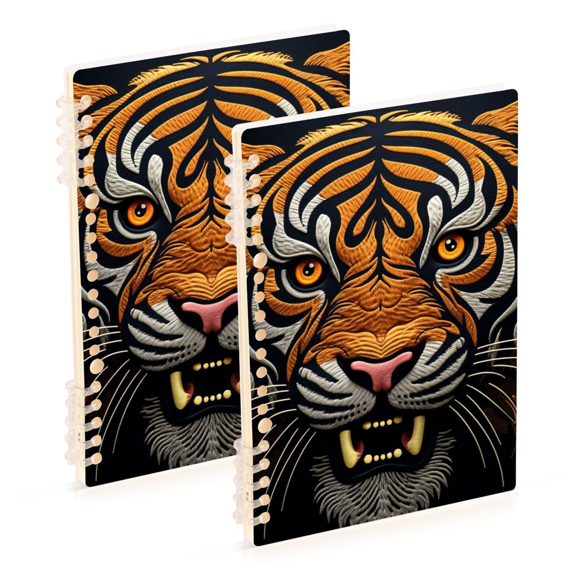 Tiger Head Ring Binder Notebook Journey Note Diary College Ruled Spiral ...