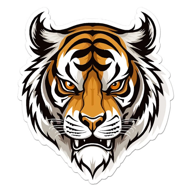 Tiger Head Sticker Indoor Outdoor Phone Decal Water Bottle Stickers Car ...