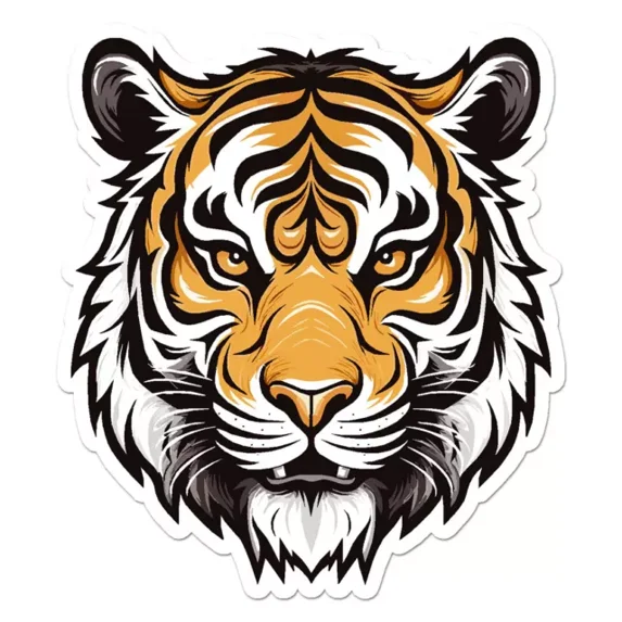 Tiger Head Sticker Phone Decal Water Bottle Stickers Car Decals, Laptop ...