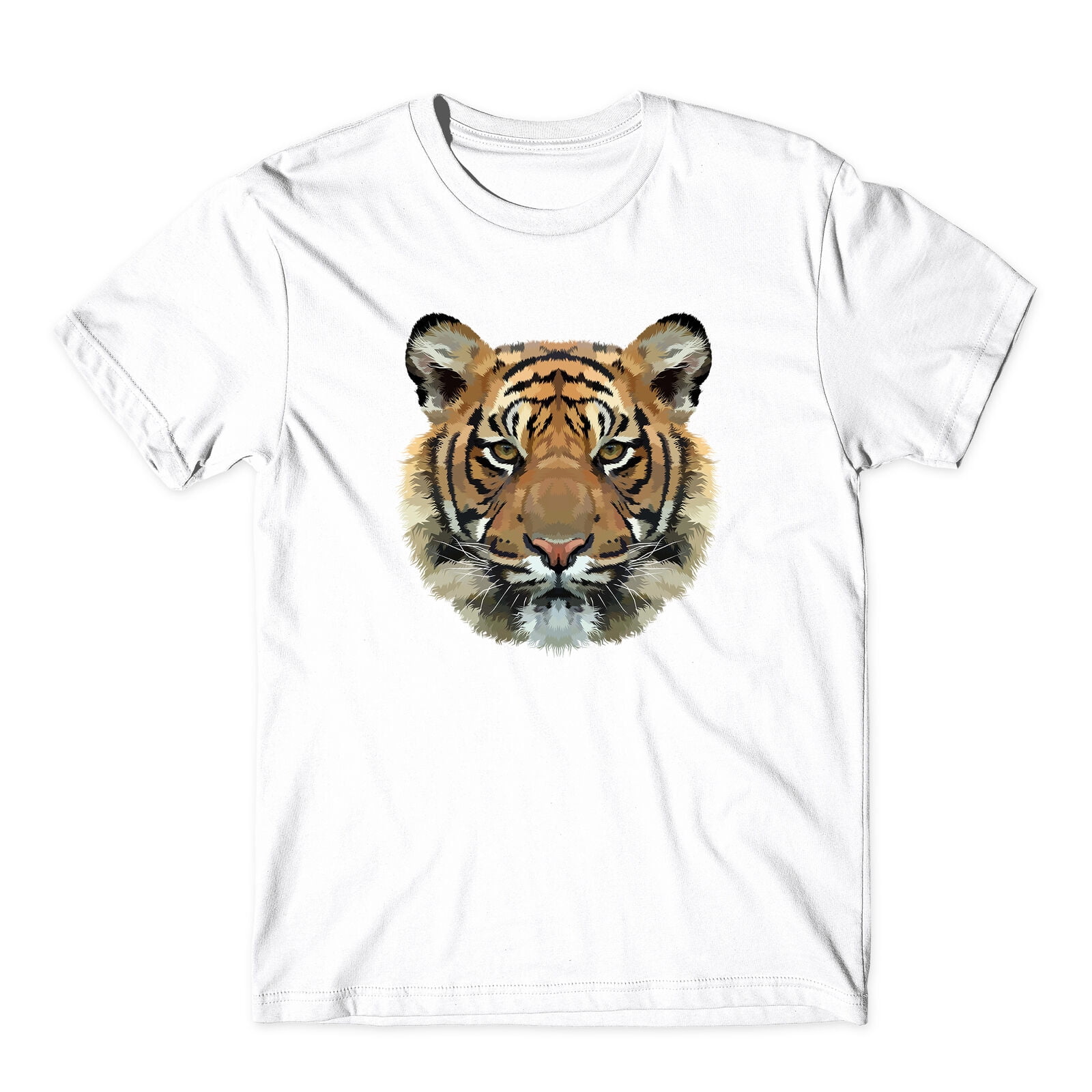 Tiger Head T-shirt Funny Multi Logos Colourful Unisex Tee Top - Walmart.com