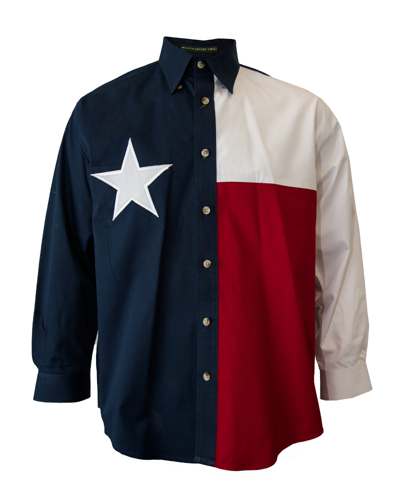 Tiger Hill Men s Texas Flag Twill Shirt Long Sleeves Walmart