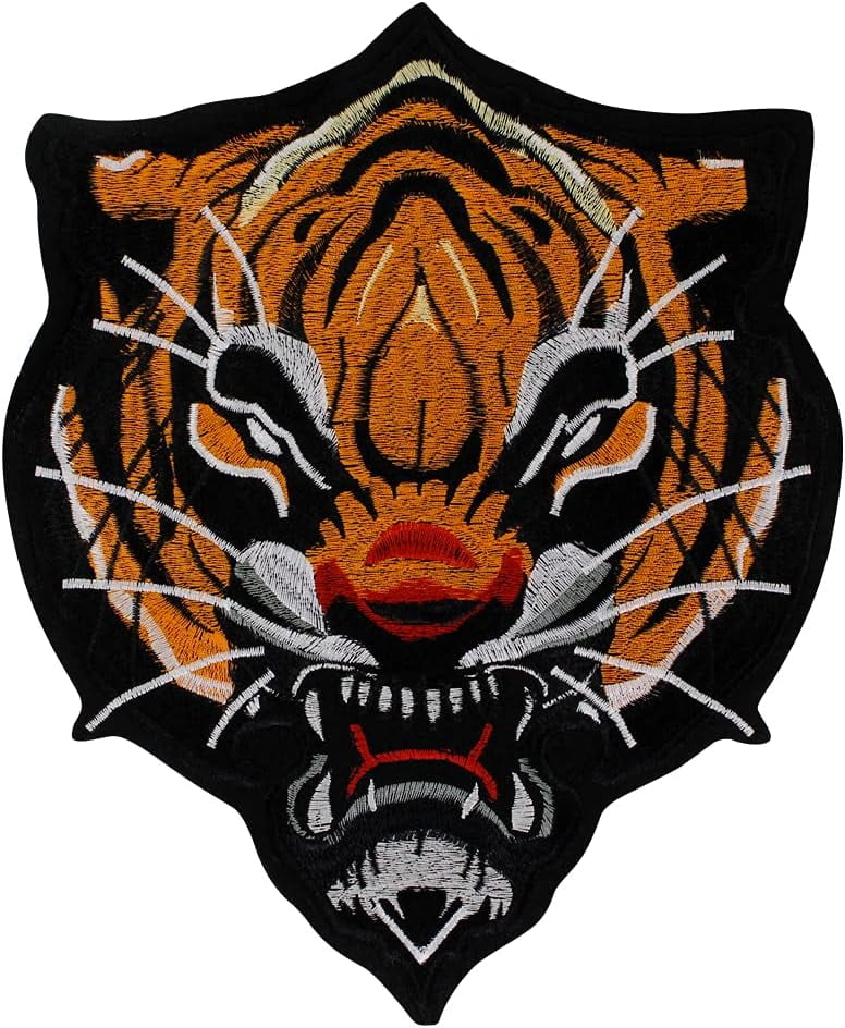 Tiger Iron on Patches Embroidered Applique Patches for Racing Jacket Badges Backpack Patches ...