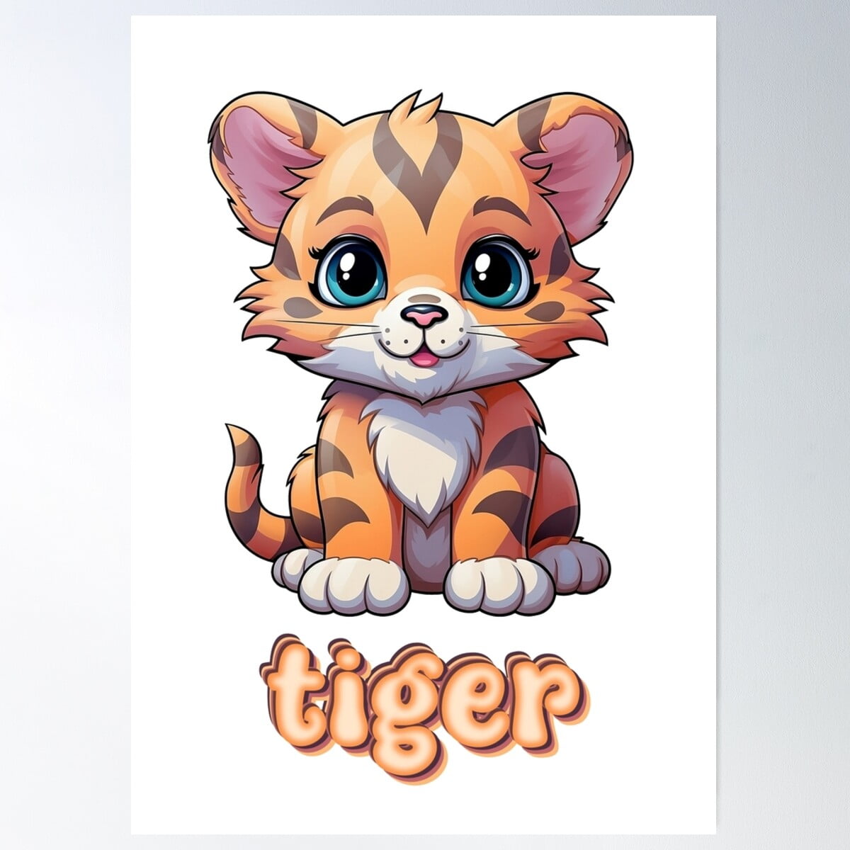 Tiger, Kawaii Tiger, Kawaii Animals, Animal, Cute Animals In Pastel ...