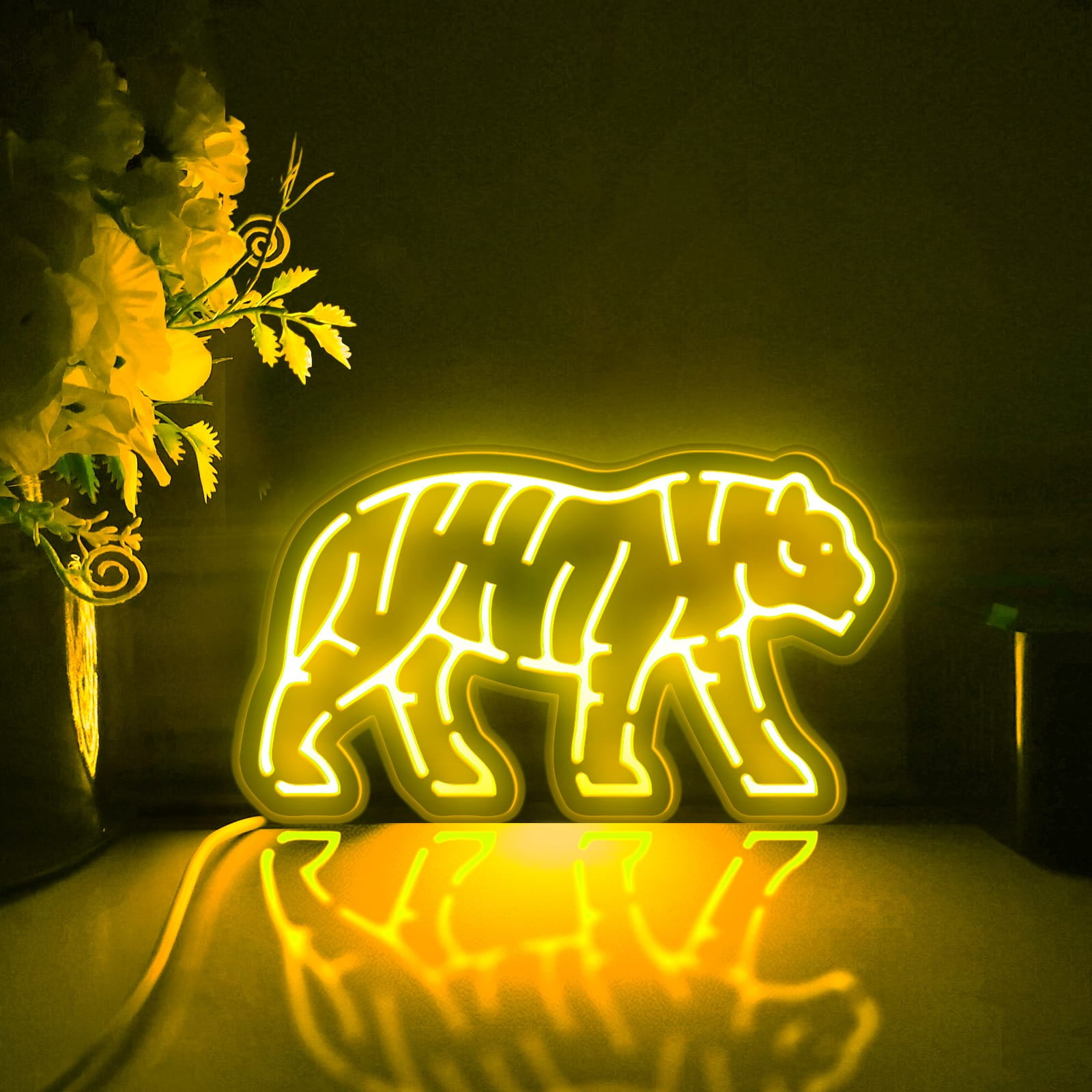 Tiger Led Light Box, Dimmable Neon-Like Light Signs USB Power for Wall ...