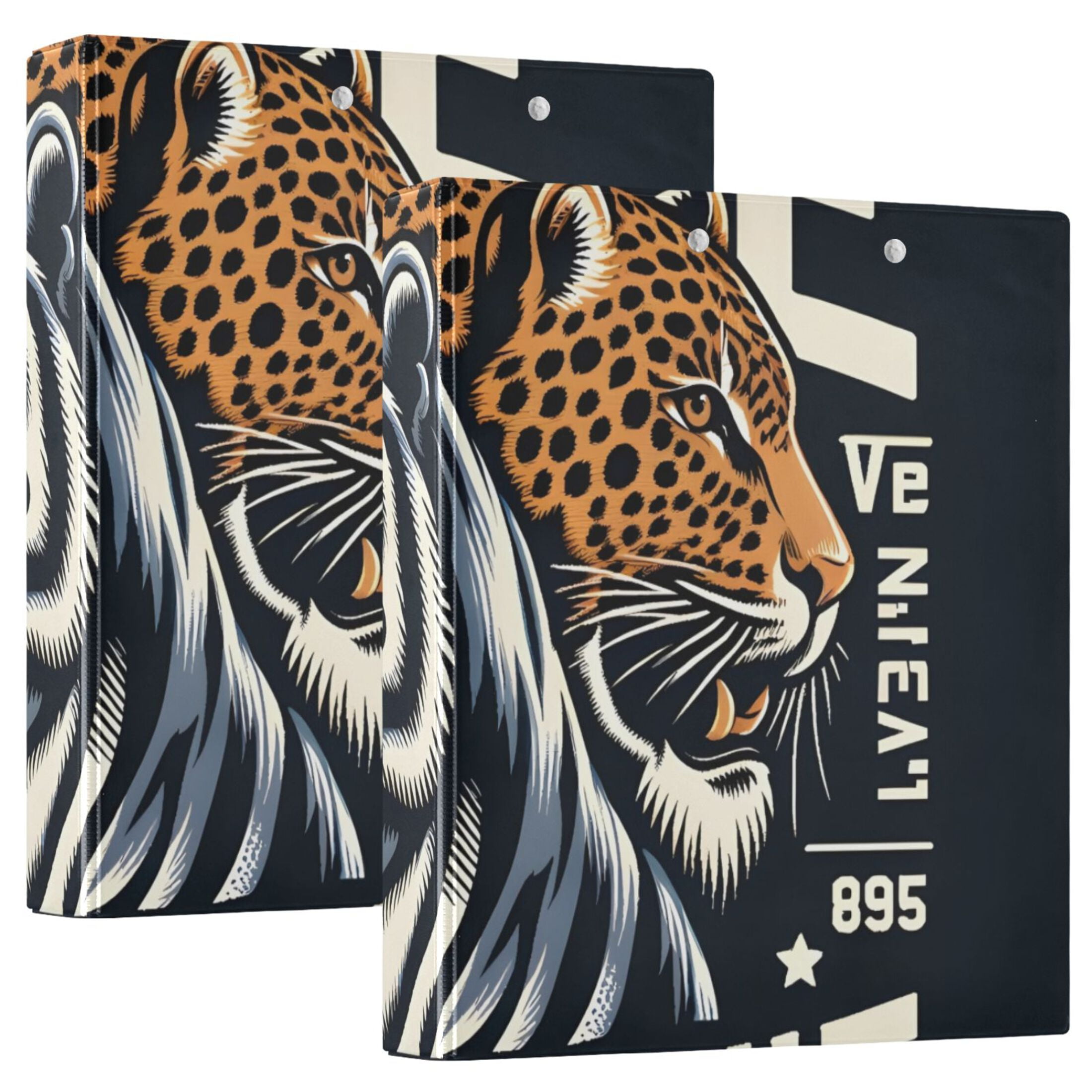 Tiger Leopard Wildlife 3 Ring Binders 1.5 inch Hardcover File Folders ...