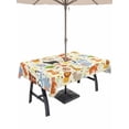 Tiger Lion Rectangle Outdoor Tablecloth with Umbrella Hole Bird Cow ...