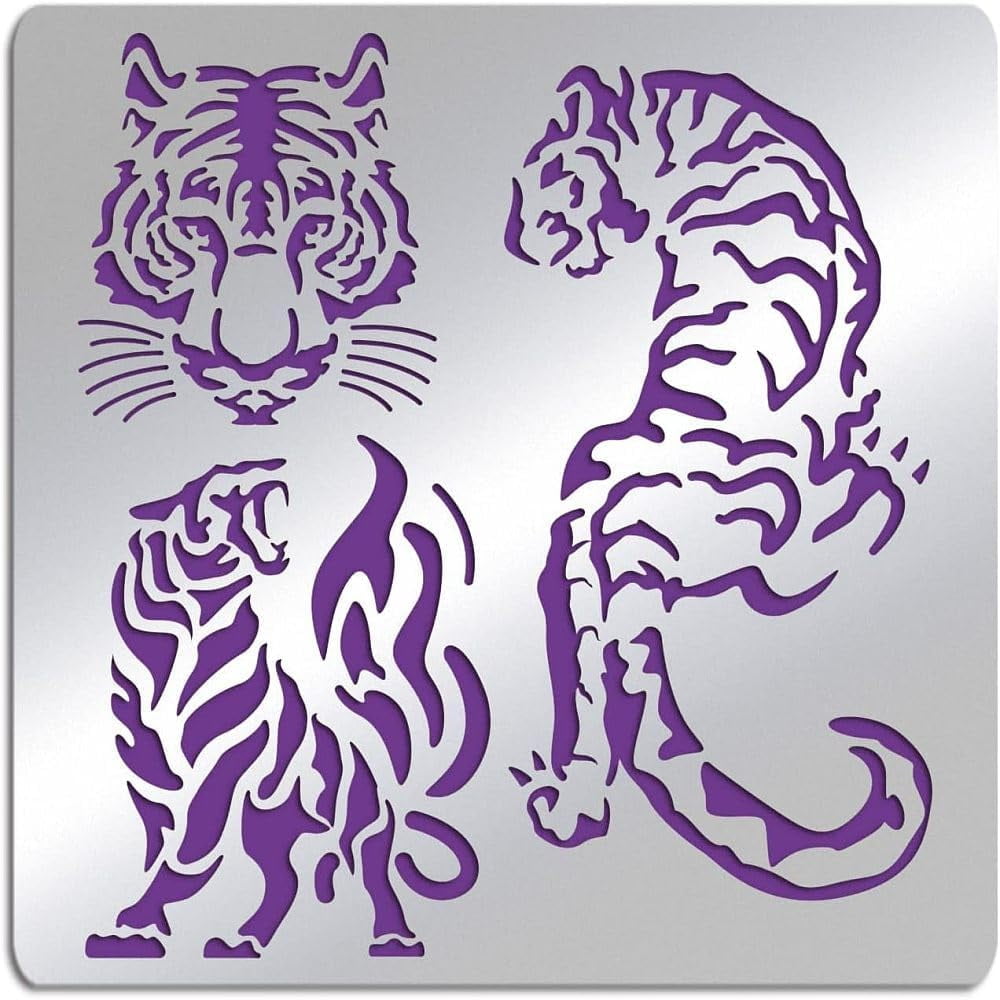 Tiger Metal Journal Stencil Metal Painting Template Stainless Steel ...