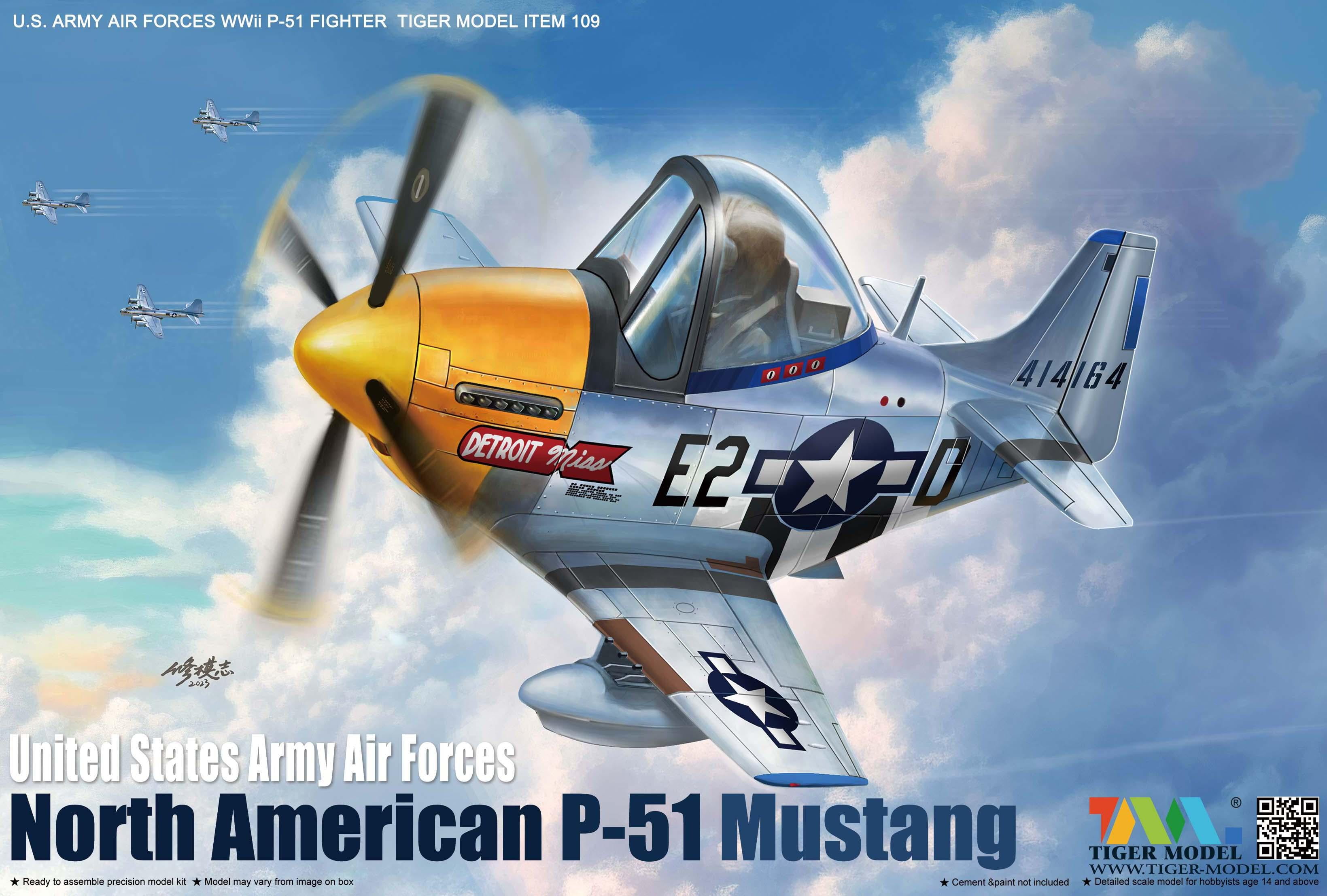 Tiger Model 109 U.S. ARMY AIR FORCES WWii P-51 FIGHTER Plastic Model ...
