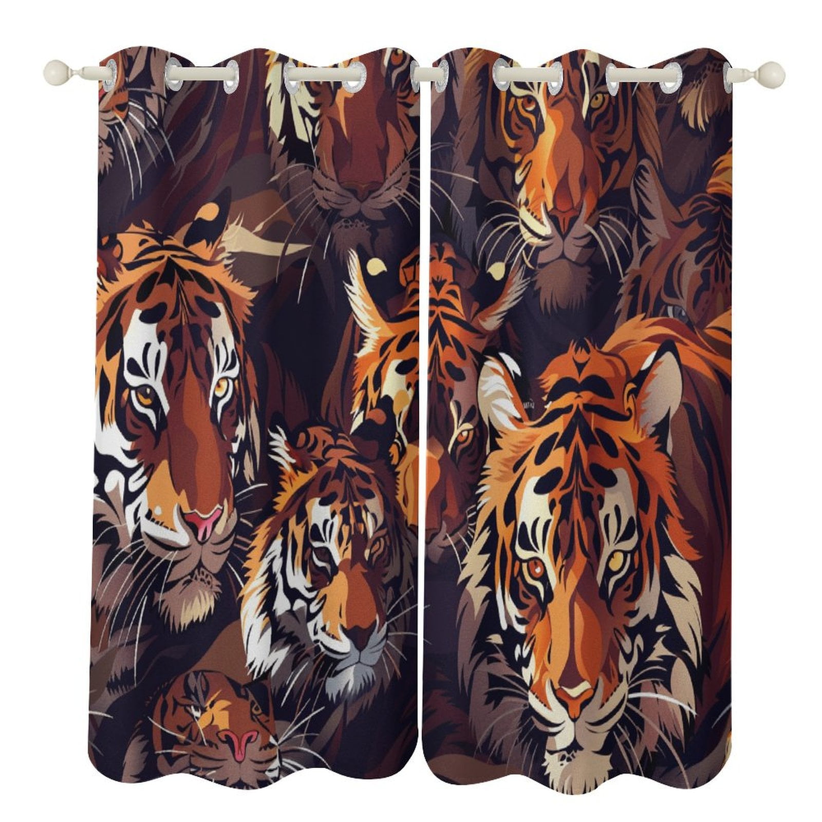 Tiger Modern Window for Living Room Curtains for Child Bedroom Kitchen ...