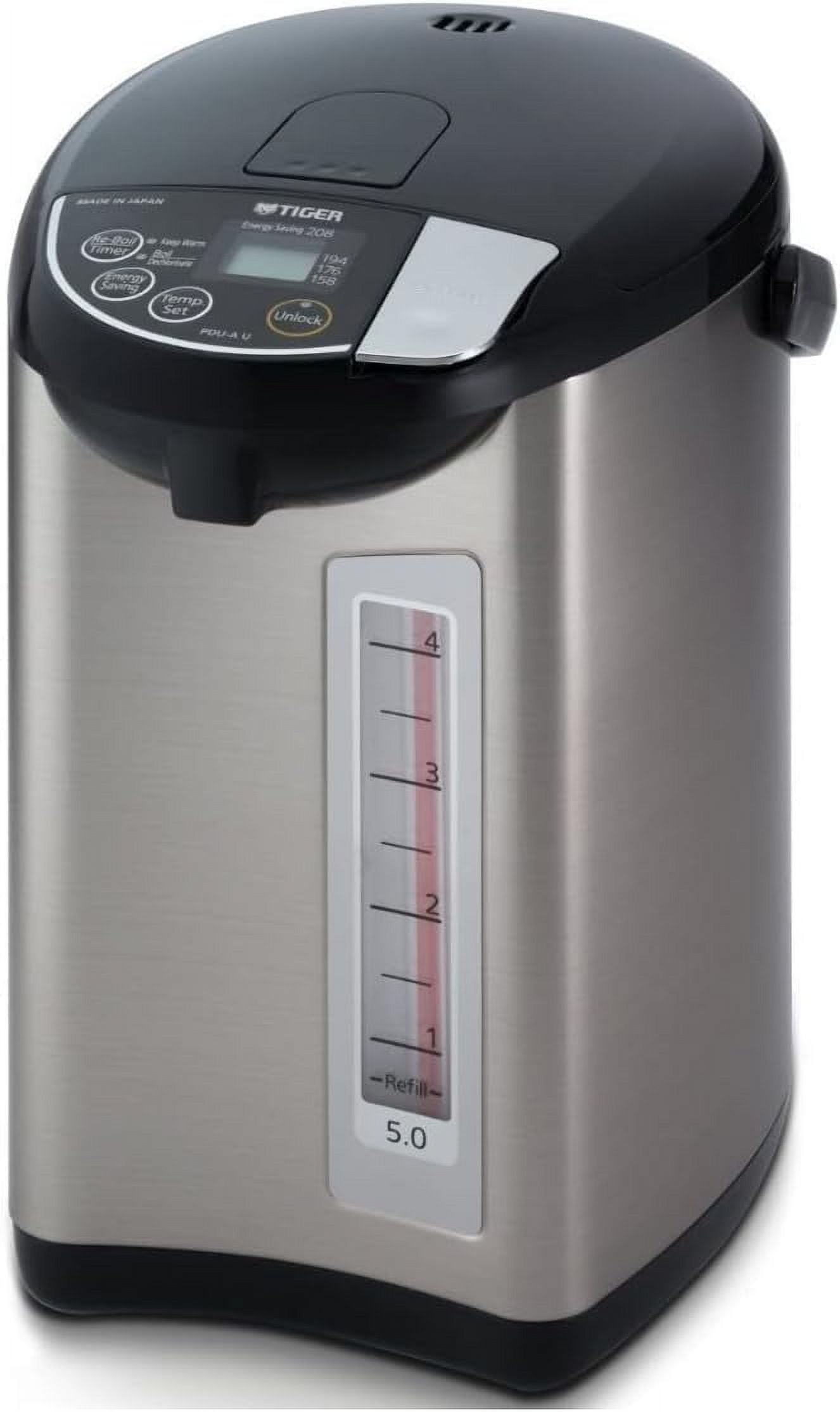 Tiger PDU-A50U-K Electric Water Boiler and Warmer, Stainless Black, 5.0 ...