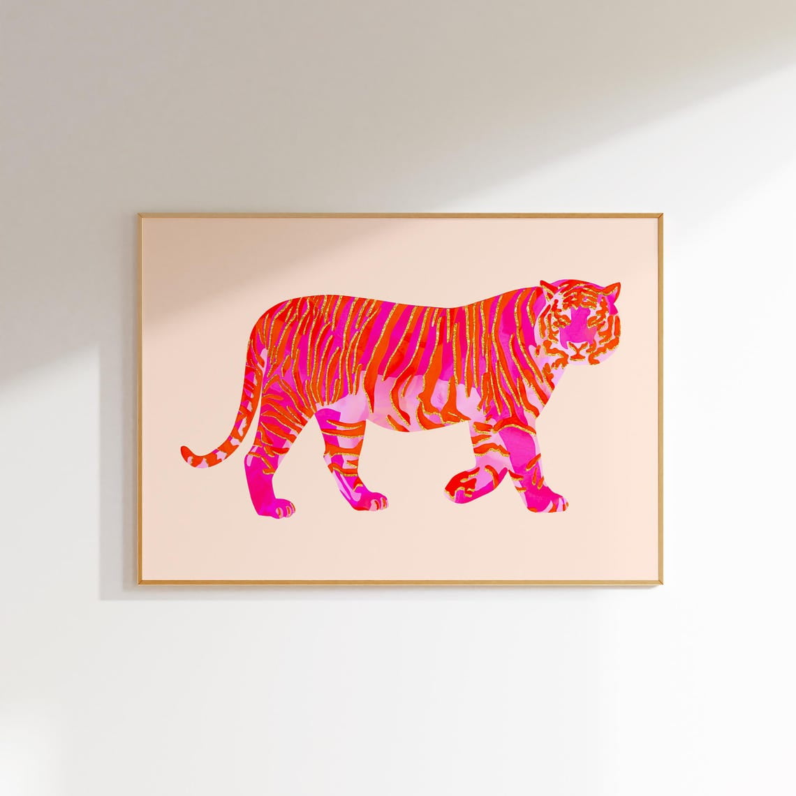 Tiger Painting Large Maximalist Wall Art Preppy Room Decor, Funky ...