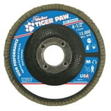 Tiger Paw Coated Abrasive Flap Discs,4 1/2",40 Grit,7/8 Arbor,Phenolic ...