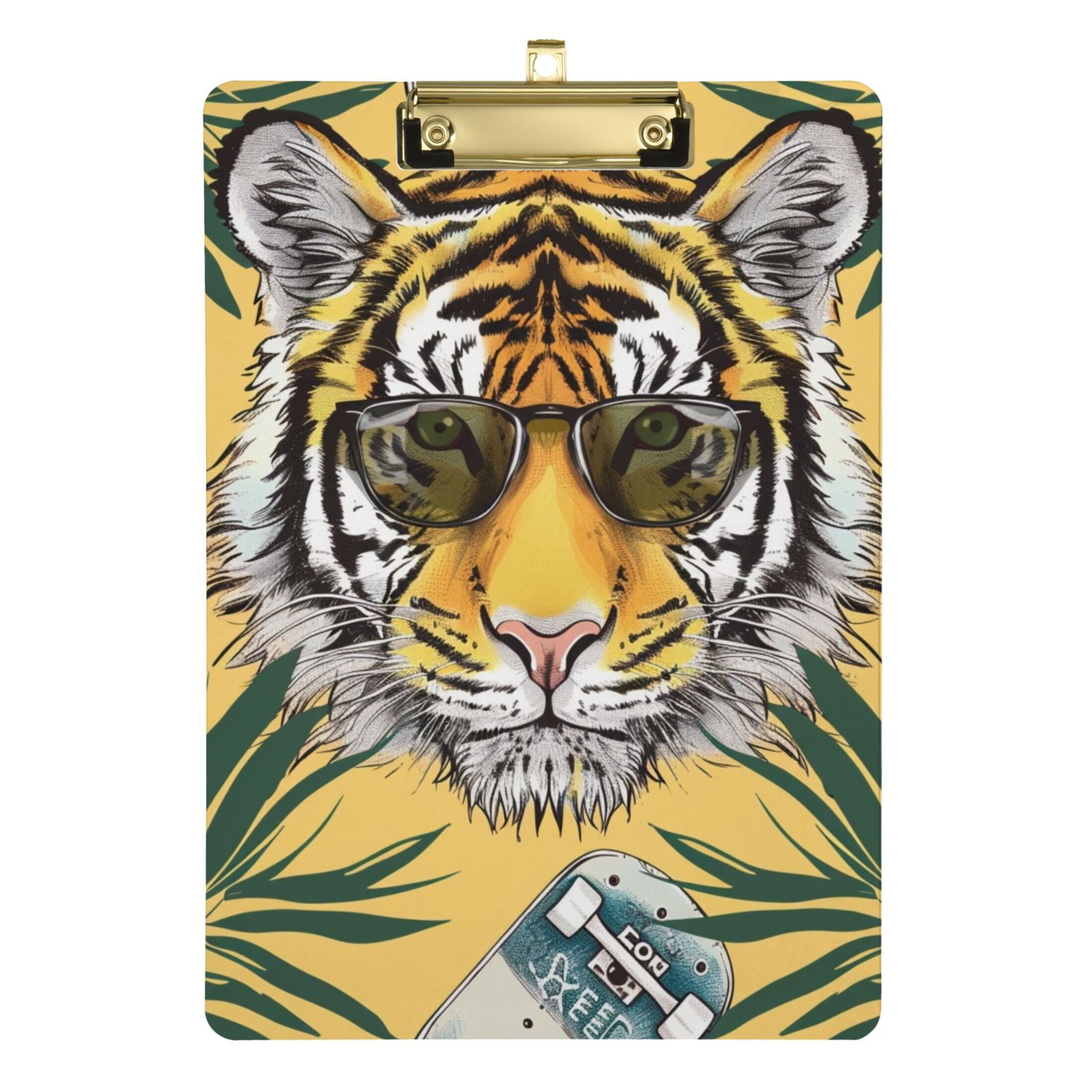Tiger Pineapples Leaves Skateboard Acrylic Clipboards 12 x 9 Inch A4 ...