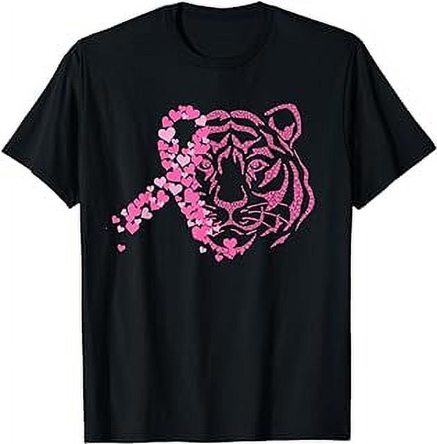 Tiger Pink Ribbon Breast Cancer Awareness Animal Warrior T-Shirt ...