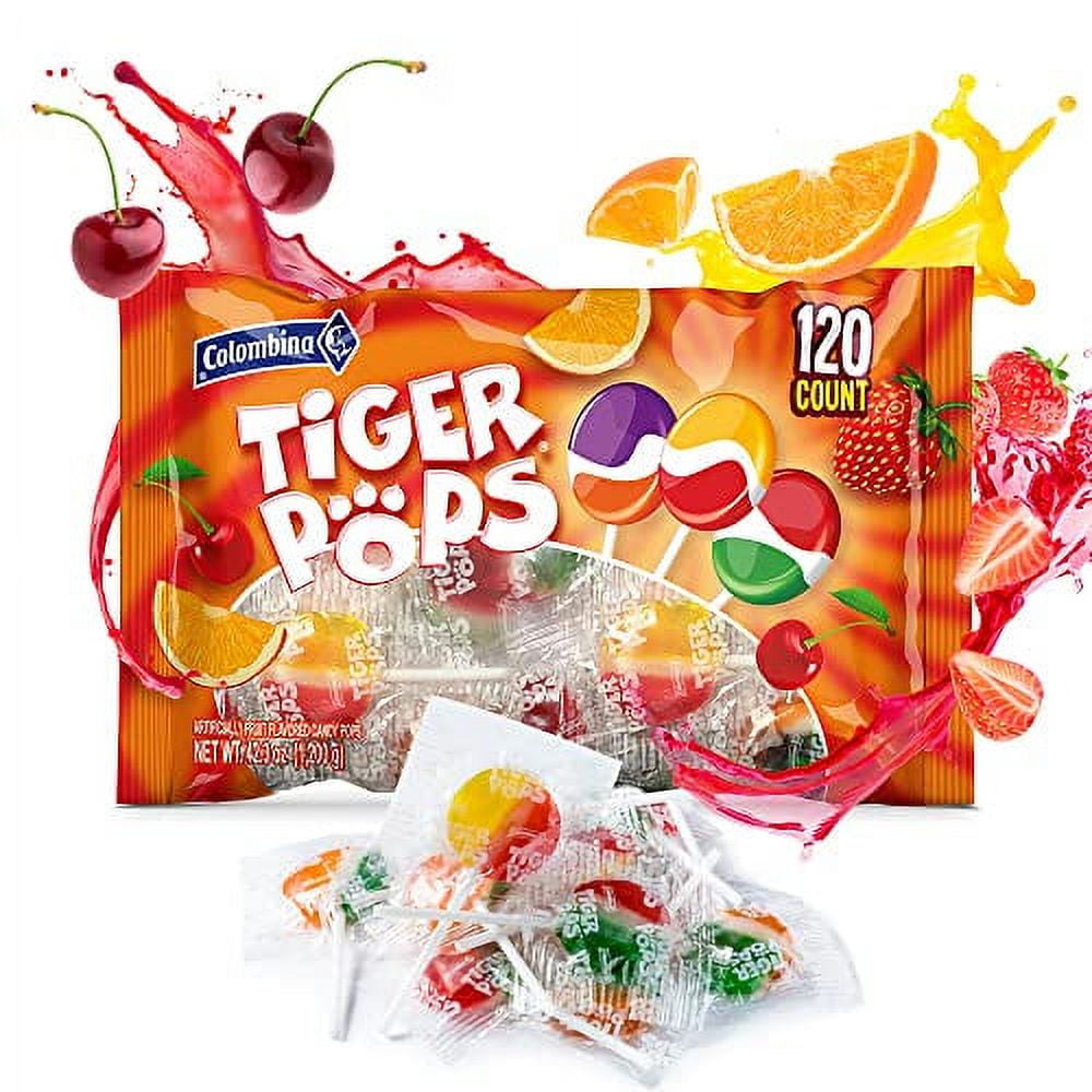 Tiger Pops Lollipops - Bulk Individually Wrapped Candy | Assorted Fruit ...