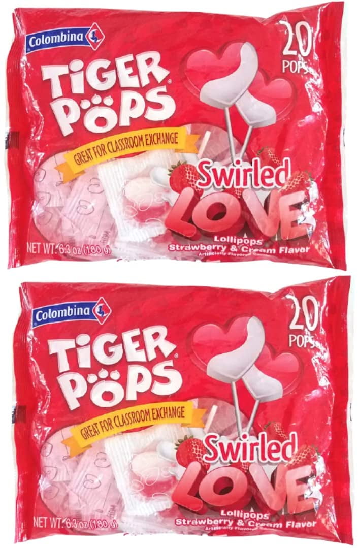 Tiger Pops Valentine Candy Swirled Heart Love Strawberry & Cream ...