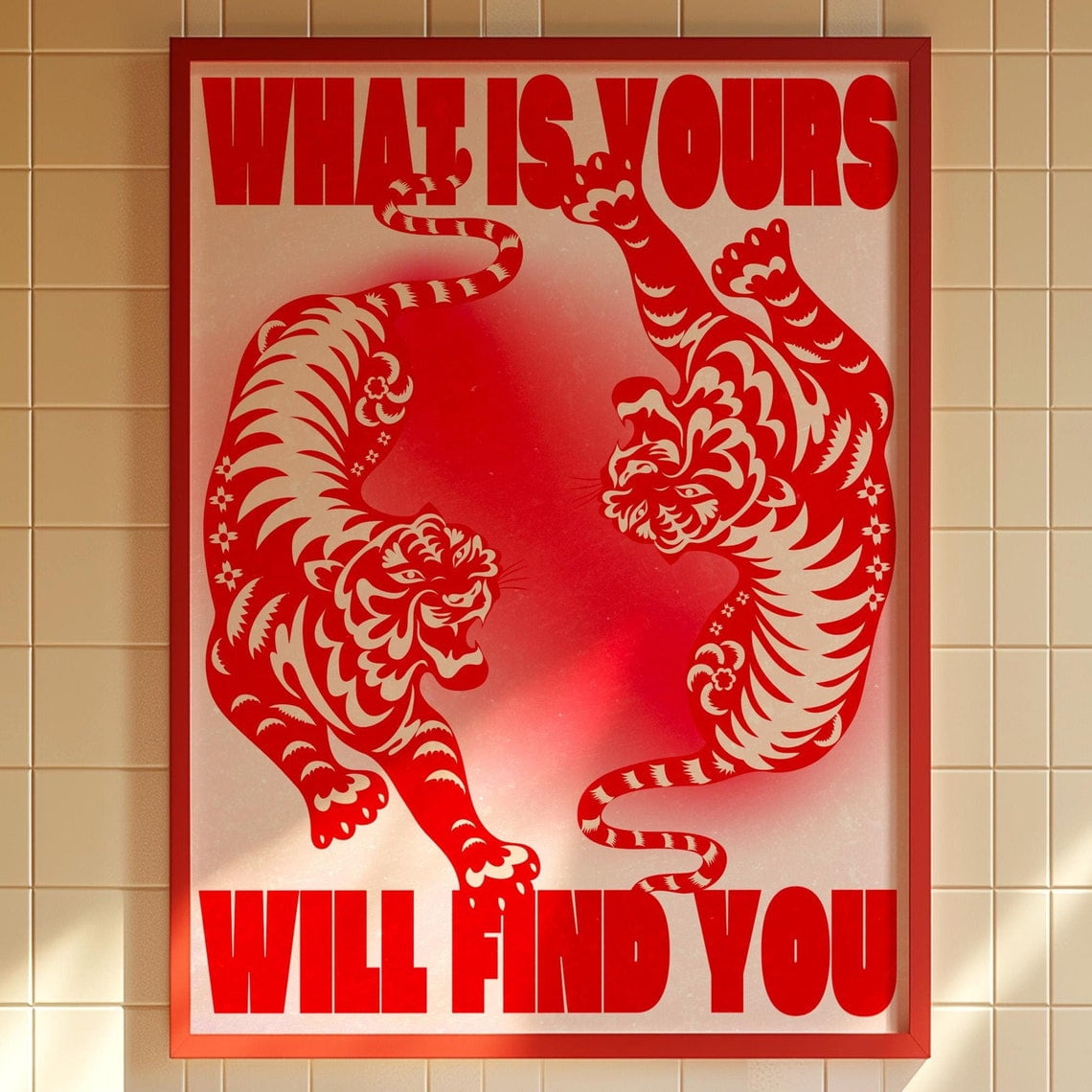 Tiger Poster, 70S Poster, Affirmation Poster, Aesthetic Art, Red Wall ...