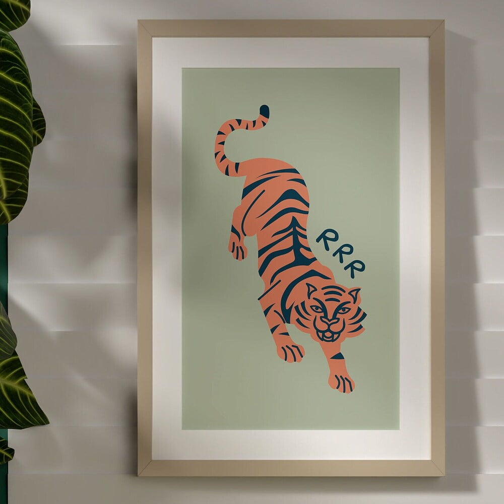 Tiger Poster, Minimalist Animal Art Print, High-Quality Aesthetic Wall ...