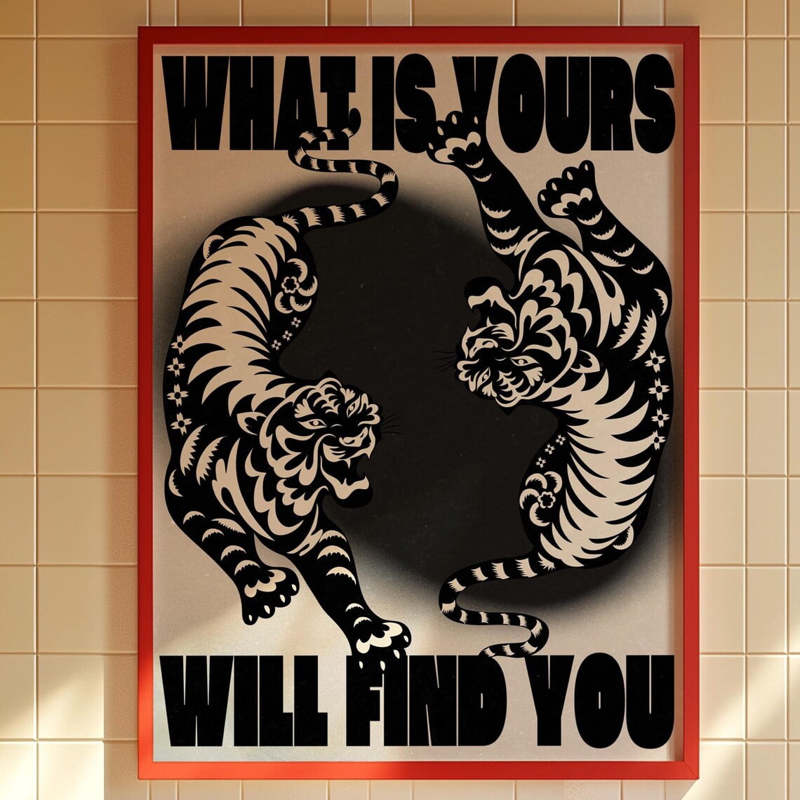 Tiger Poster, Self Affirmation Poster, Aesthetic Wall Art, Black Wall ...