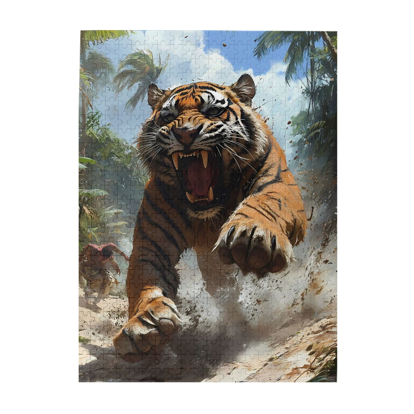 Tiger Predator Jungle Attack 500-Piece Wooden Jigsaw Puzzle for Adults ...