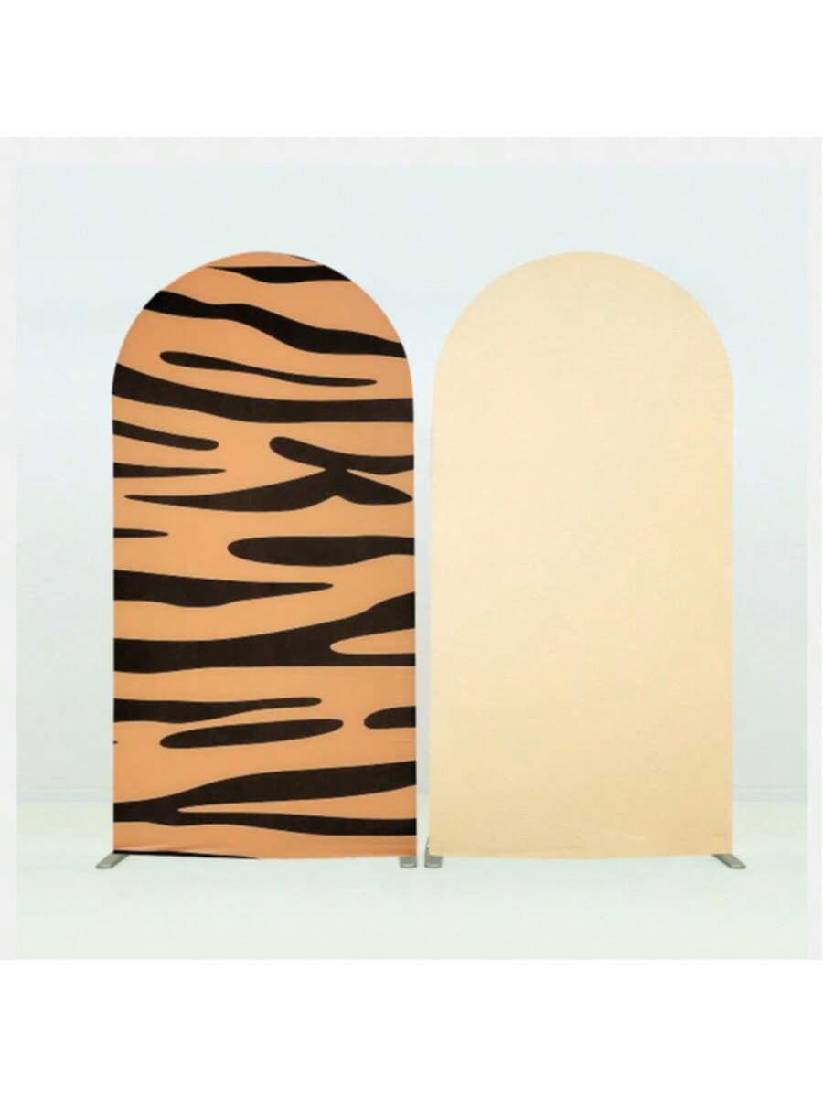 Tiger Print Arch Cover Spandex Fitted Backdrop With Round Top Chiara ...