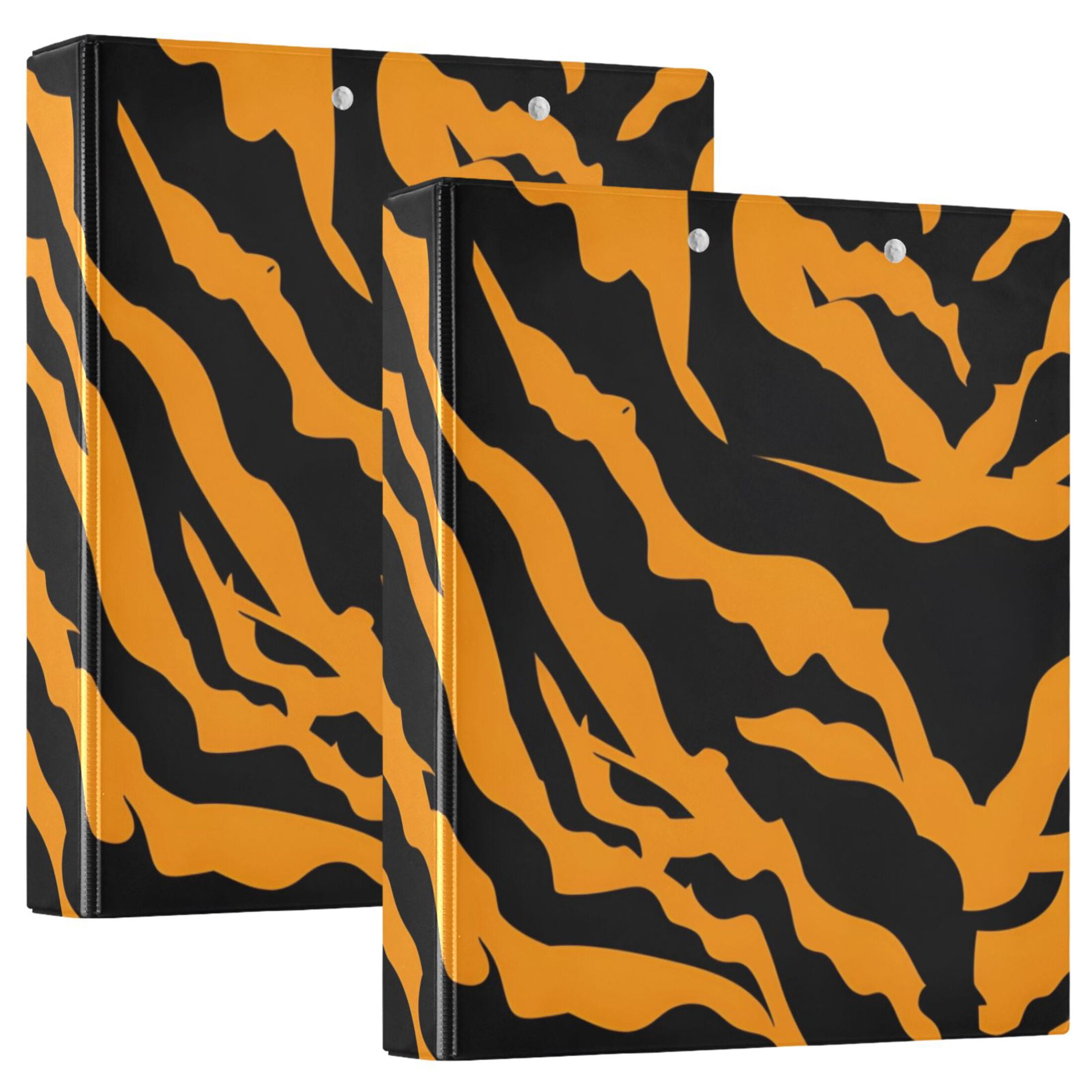 Tiger Print Background Hardcover 3 Ring Binder 1.5 inch Round Rings ...