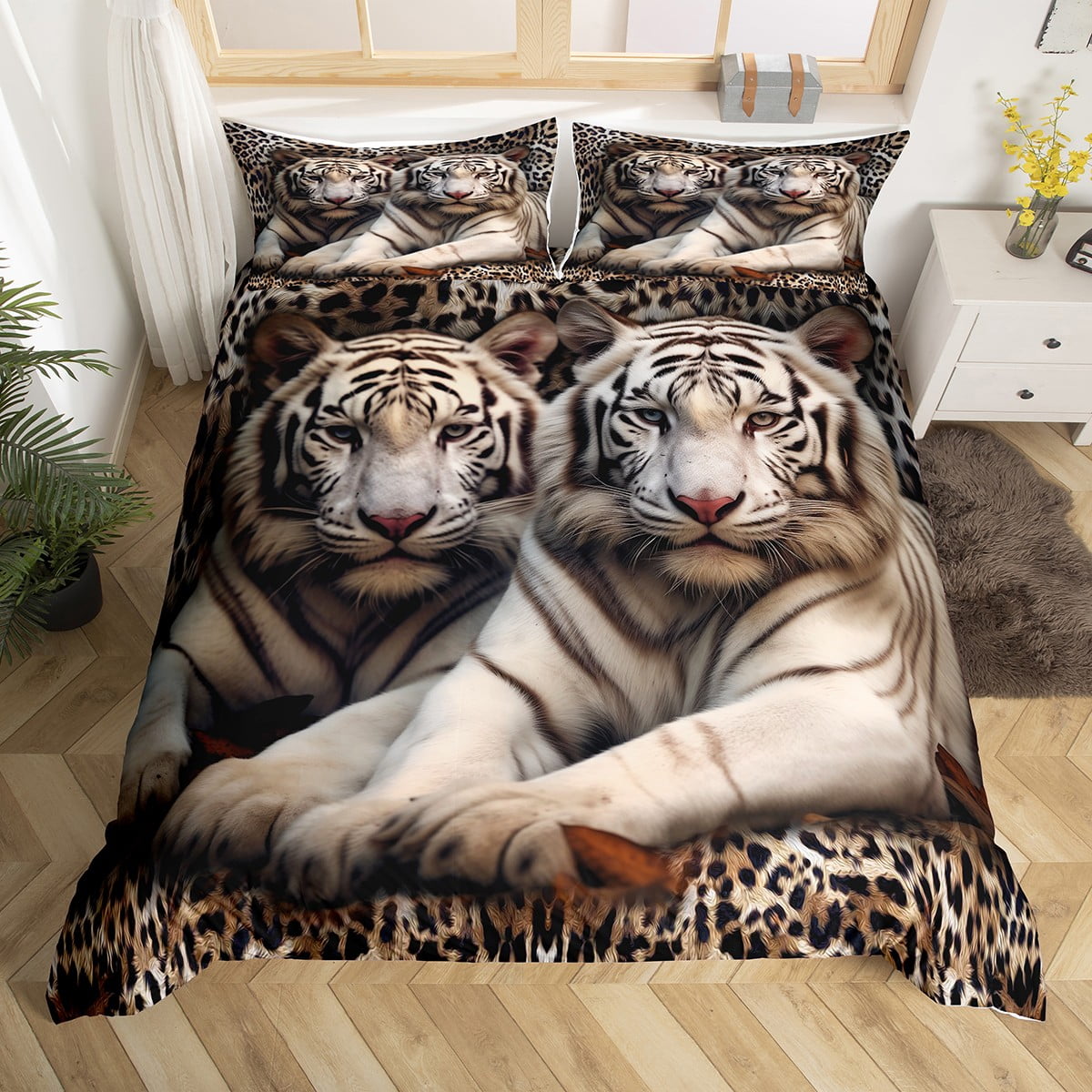 Tiger Print Bedding Set Cheetah Leopard Print Duvet Cover for Kids ...