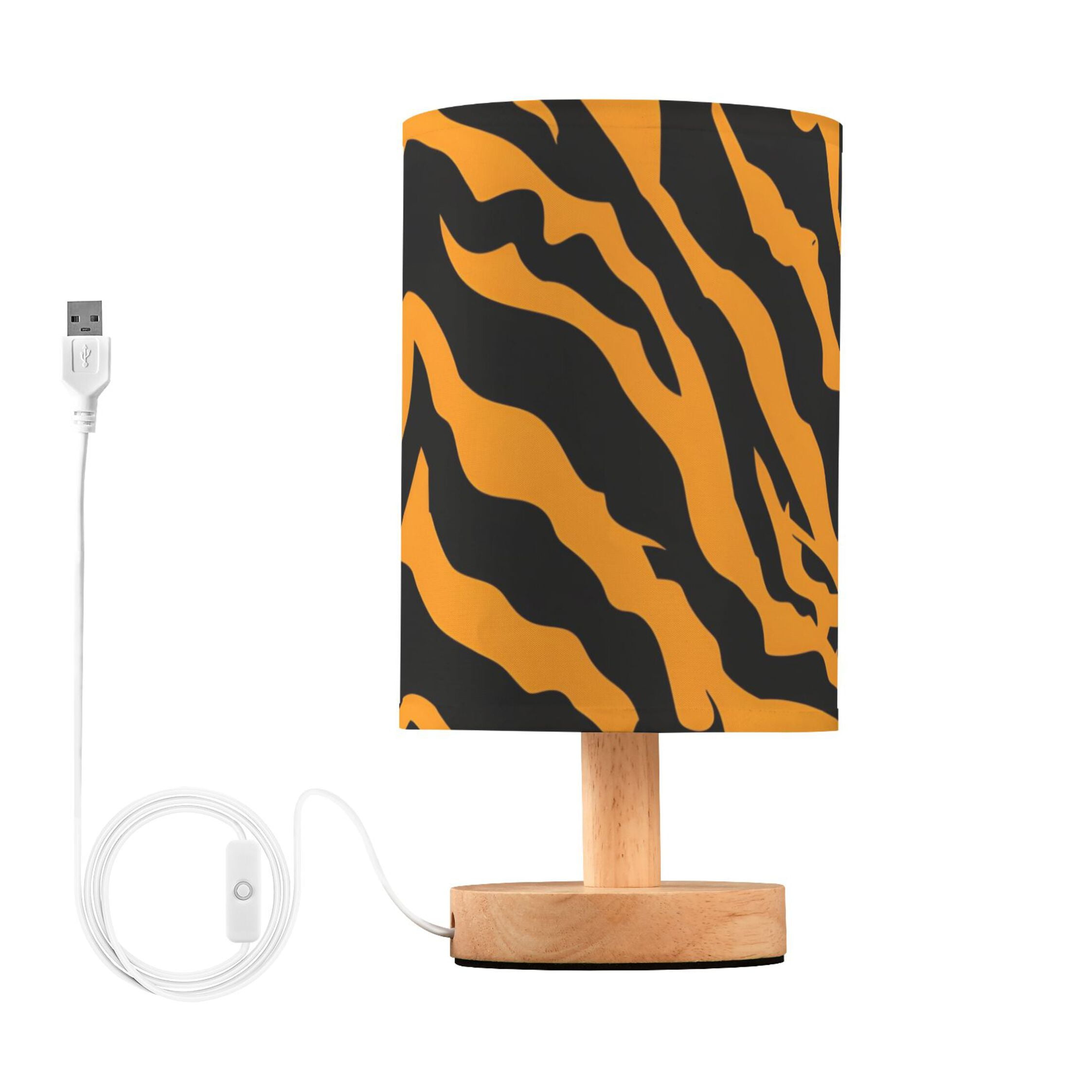 Tiger Print Bedside Desk Lamp LED Table Nightstand Lamps Warm Light ...