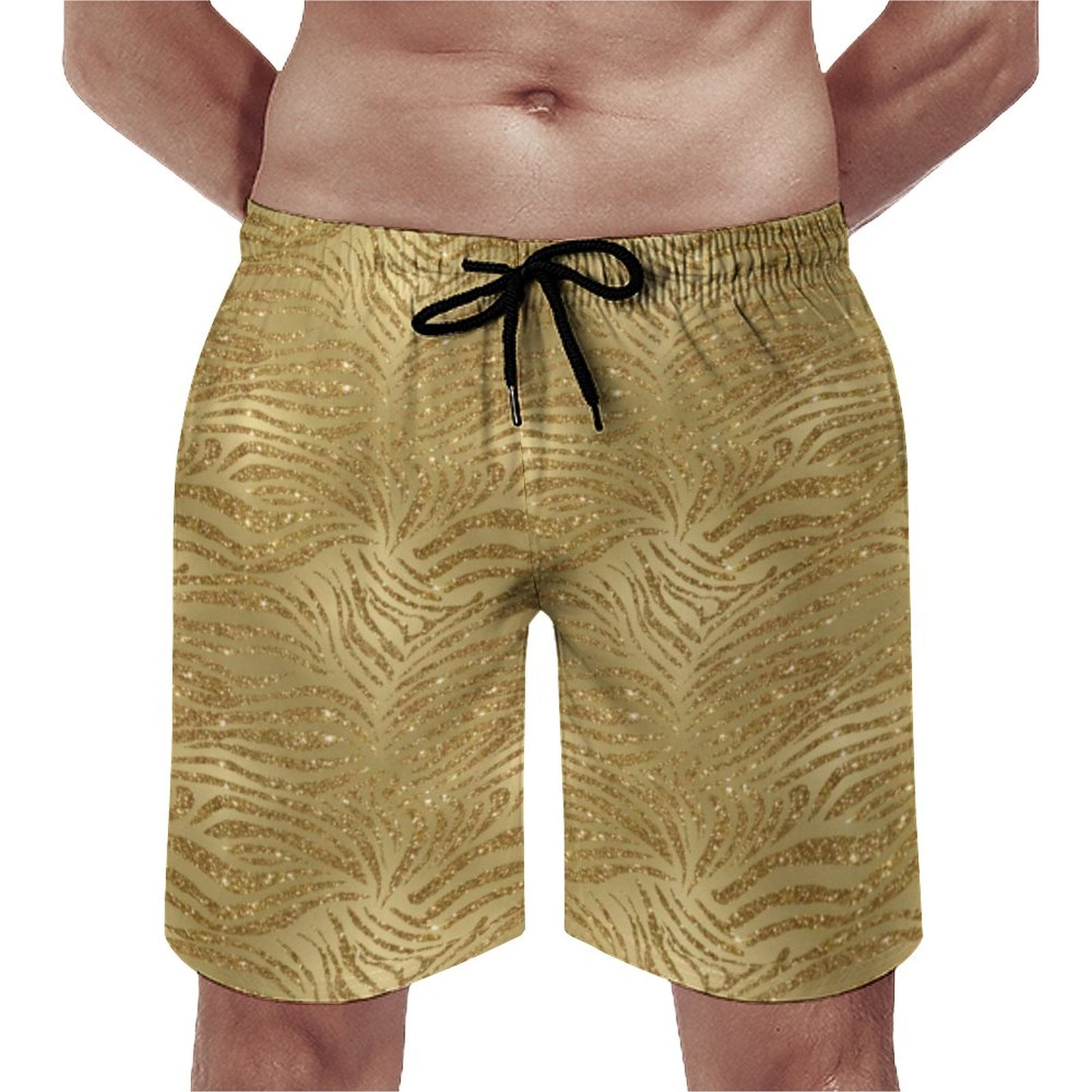Tiger Print Board Shorts Males Fur Animal Stripes Board Short Quality ...