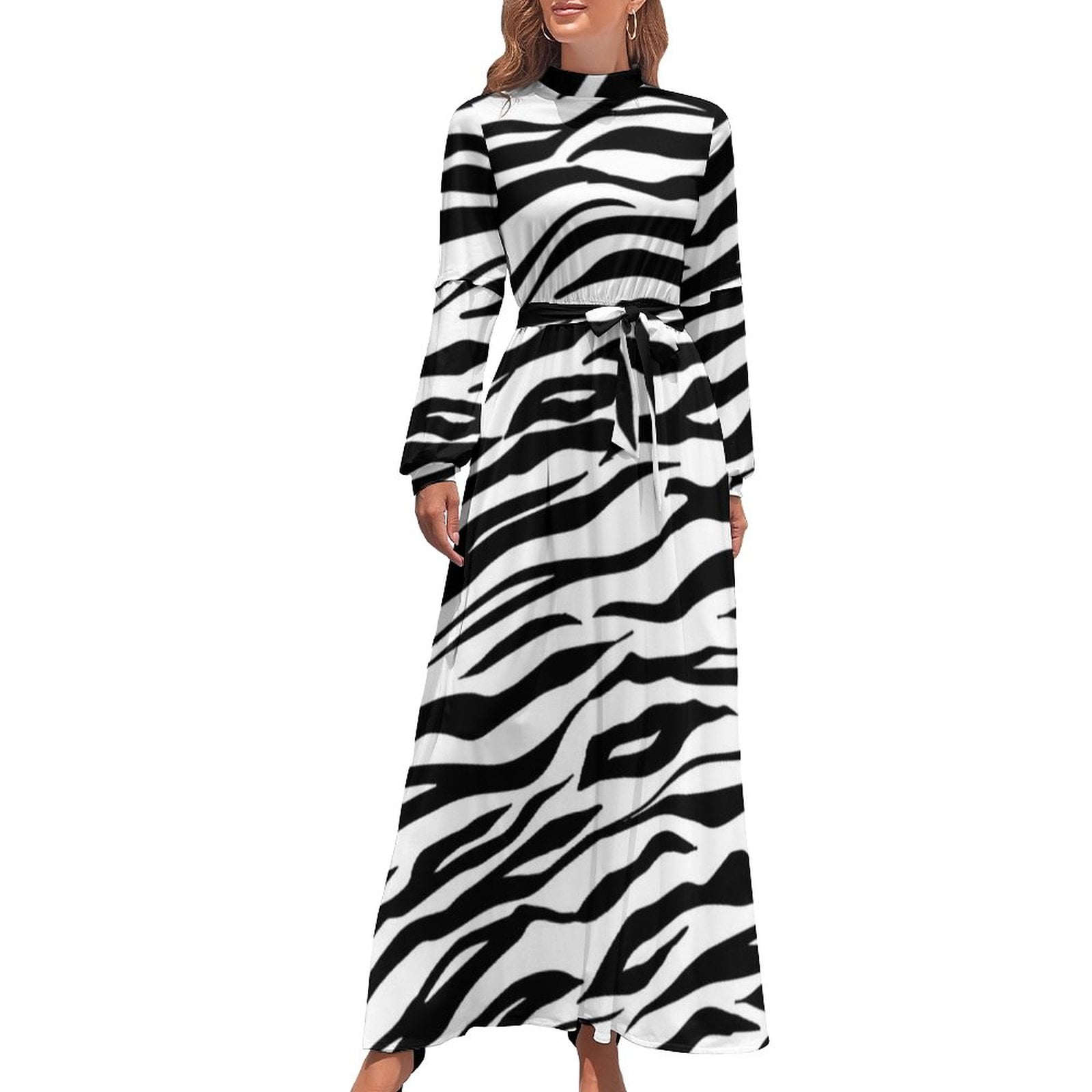 Tiger Print Dress High Neck Gold Black Animal Jungle Custom Beach ...