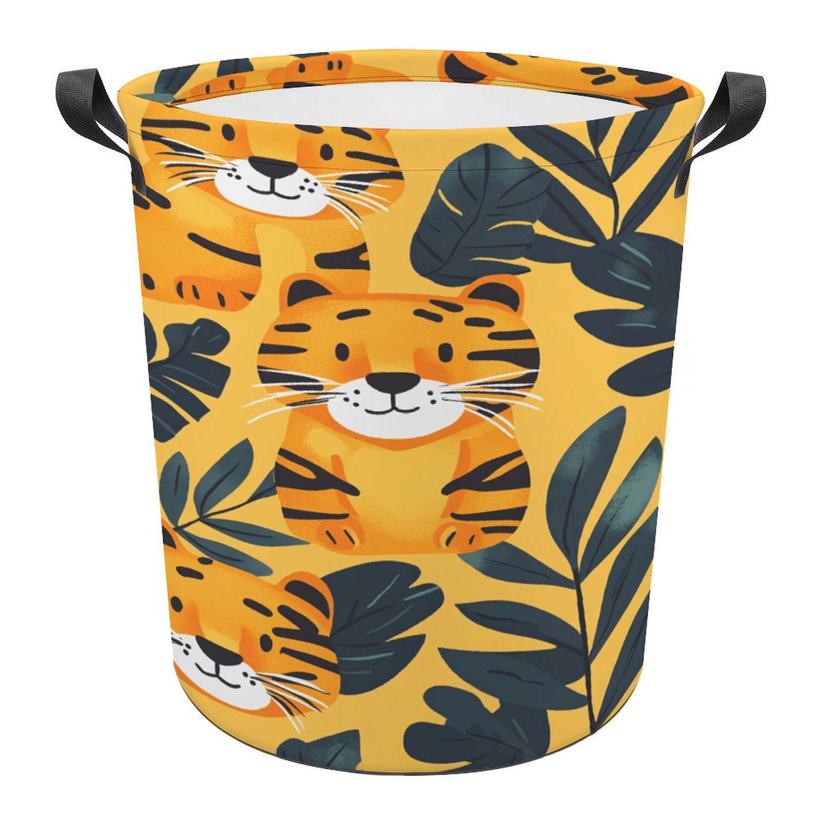 Tiger Print Foldable Laundry Basket for Clothes Storage Hamper ...